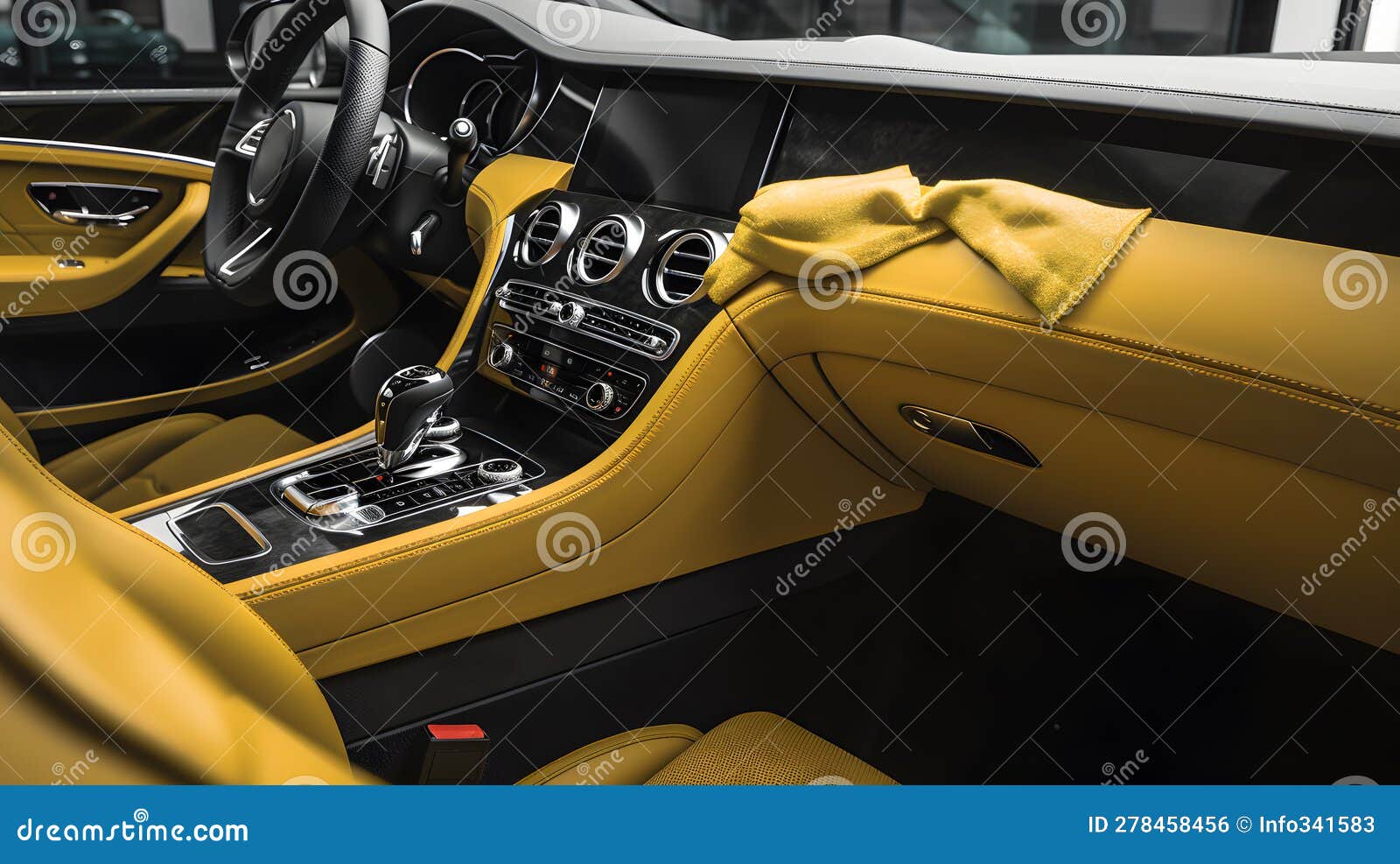 Detailing a Car with a Waxing Machine Microfiber Cloths a One ...