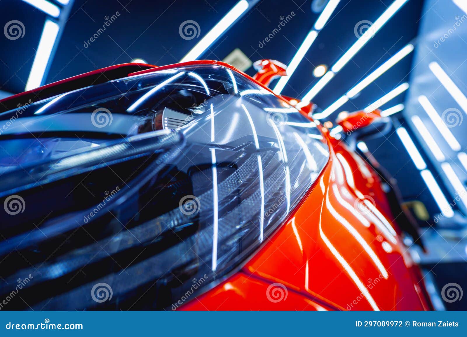 Detailing of Clean and Shining Polished Red Car Stock Photo - Image of ...
