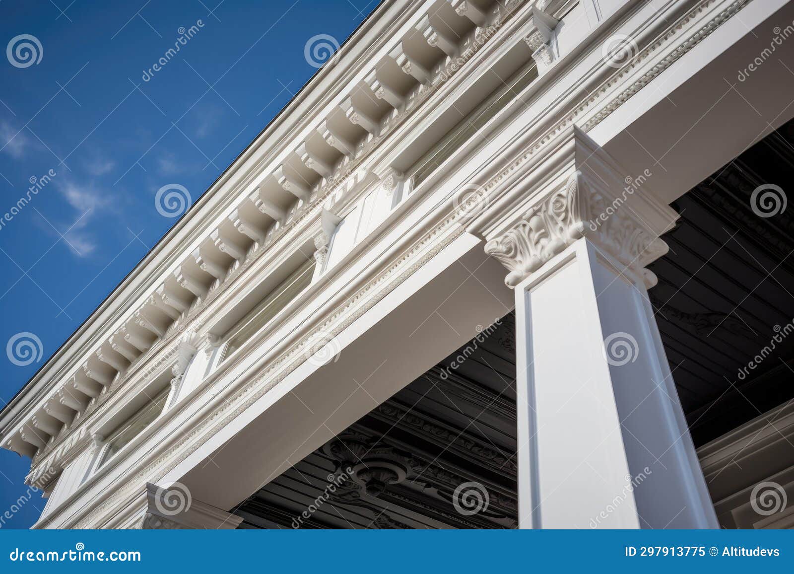 Detailing of Deep Eaves on an Italianate Mansion Stock Image - Image of ...