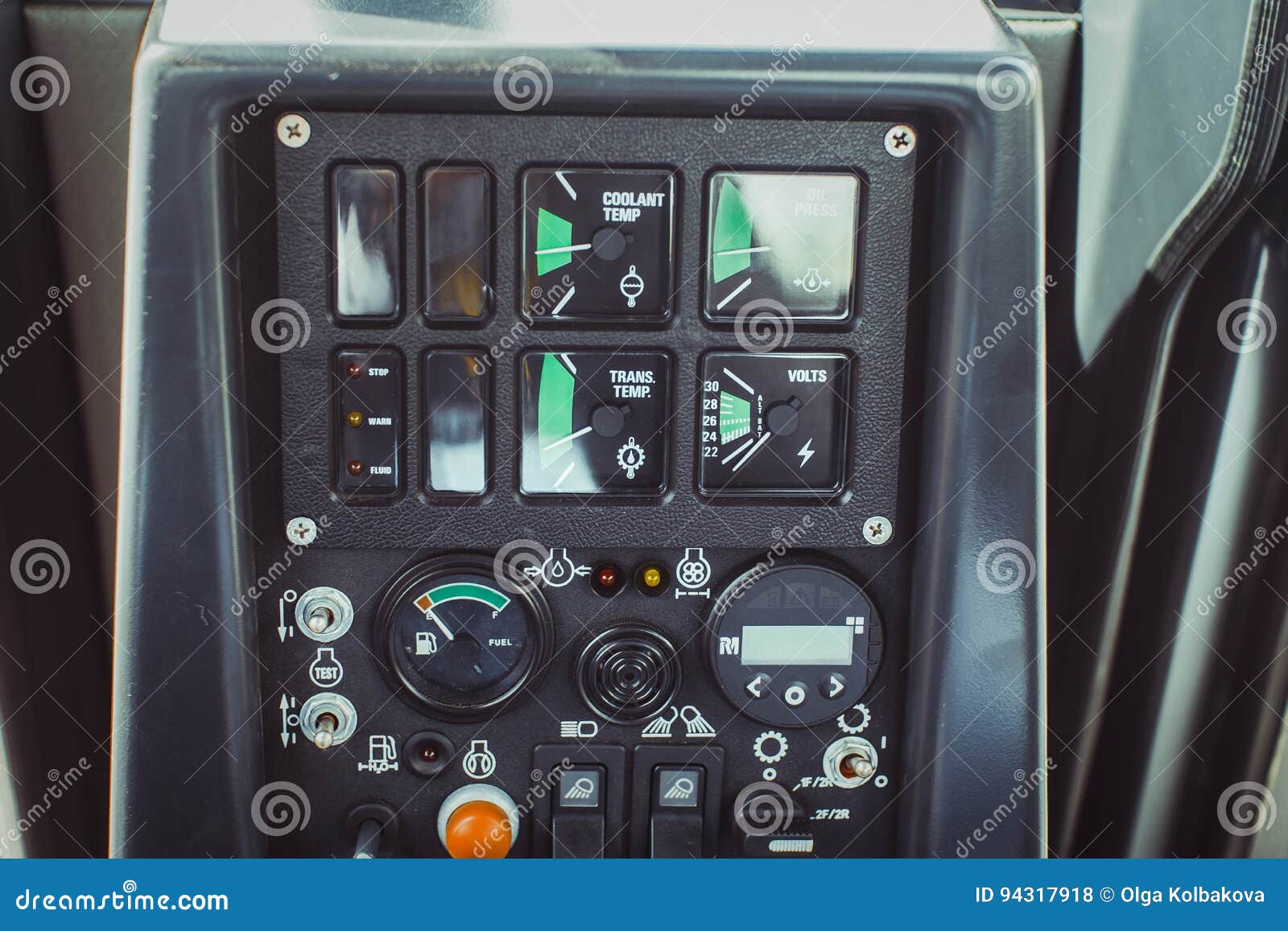 Cabin of the new excavator stock photo. Image of controls - 94317918
