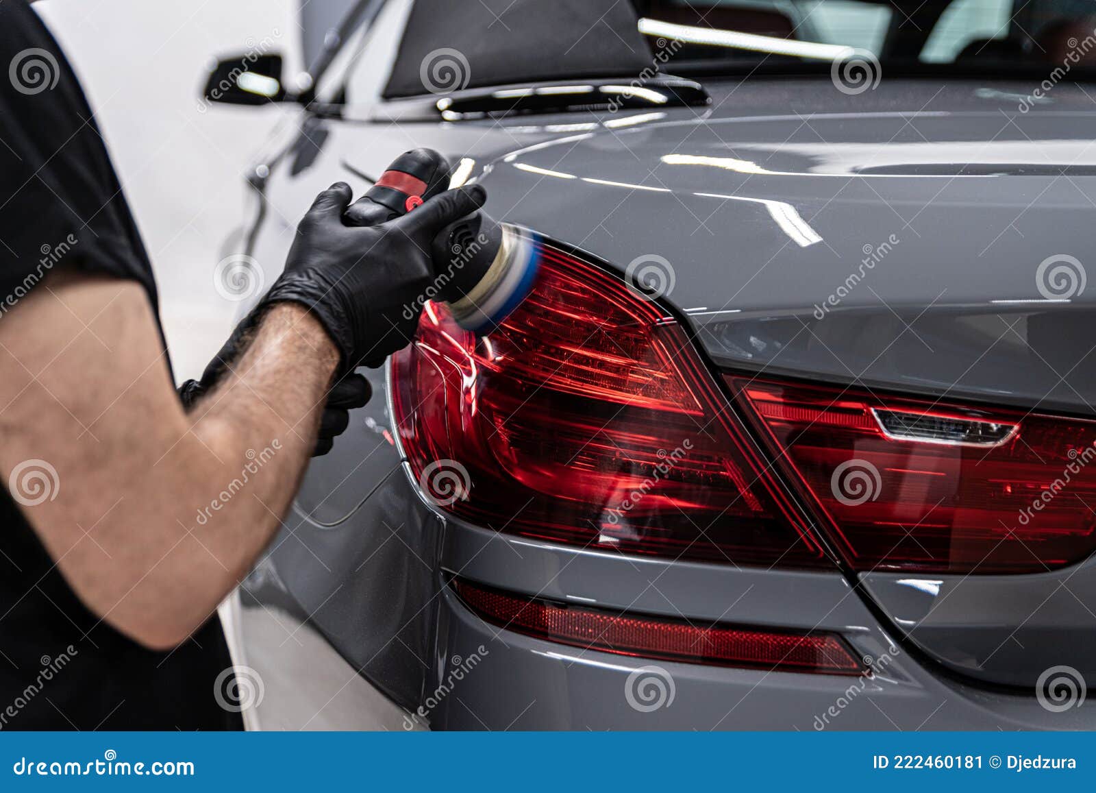 Detailing Studio Worker Renovating Car Lamp Stock Image - Image of ...