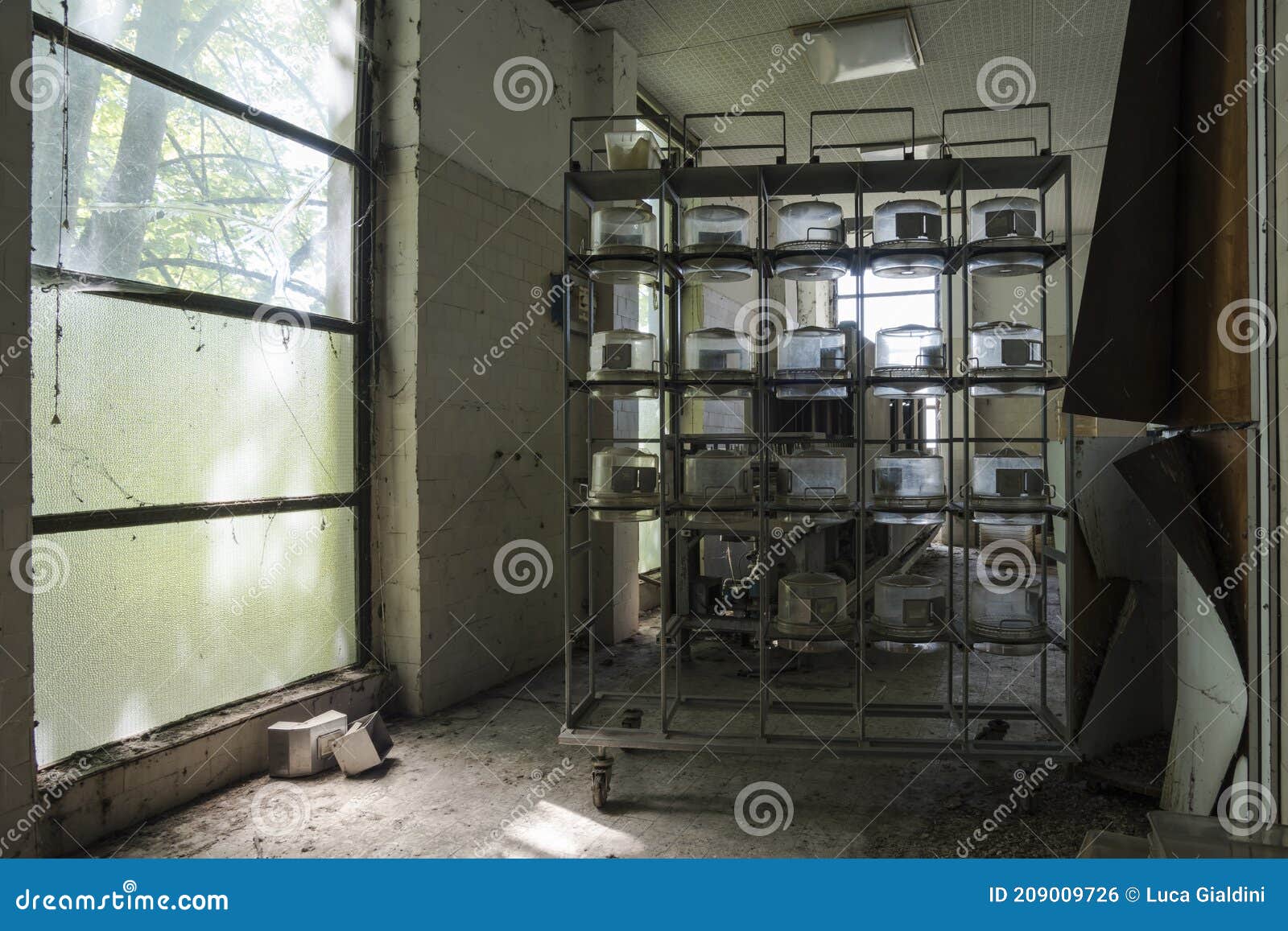 Details of an Abandoned Laboratory Stock Photo - Image of gridiron ...