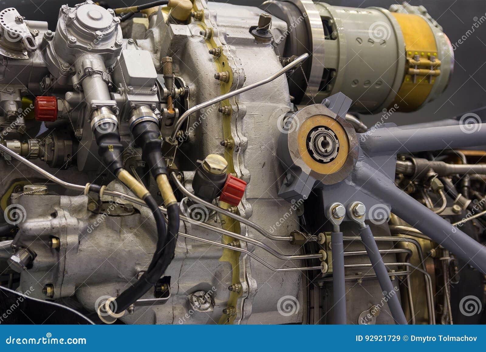 Details of the Aircraft Engine on the Stand Close Up Stock Image ...