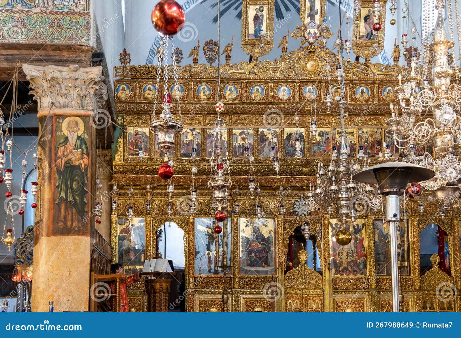 Details of the Altar in the Church of the Nativity. Bethlehem Stock ...