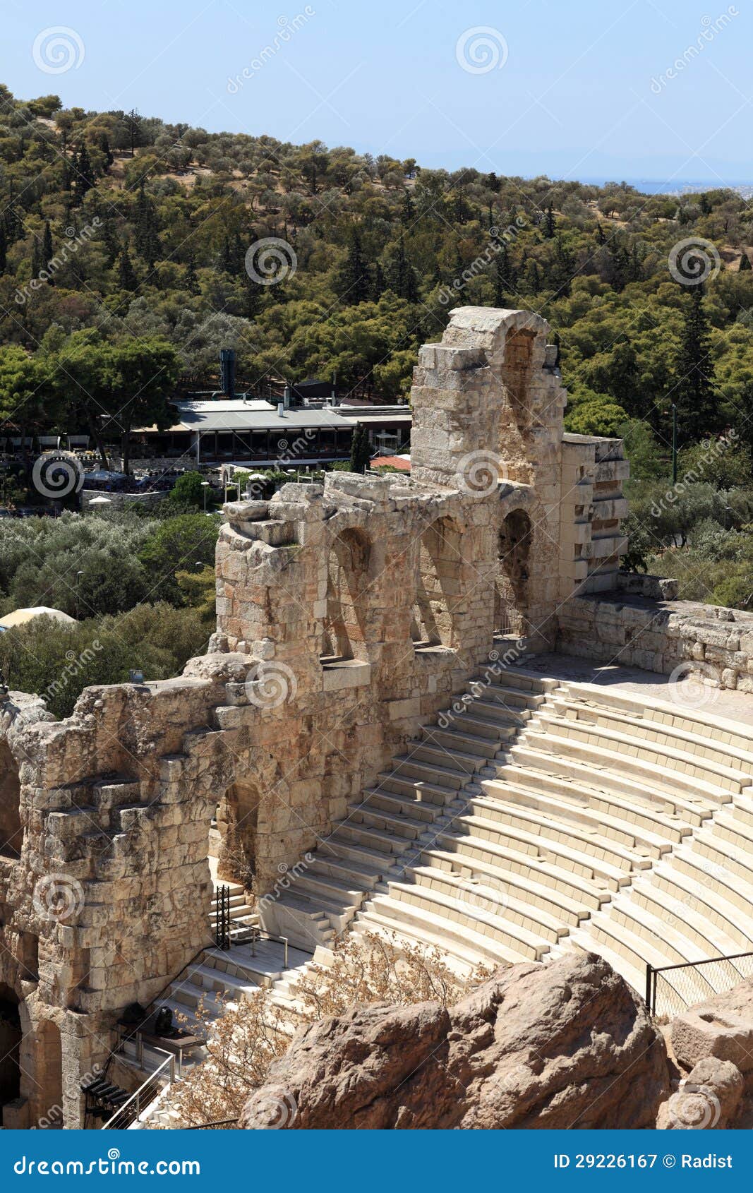 Ancient Odeon Of Herodes Atticus Roman Theater Under The Ruins Of ...
