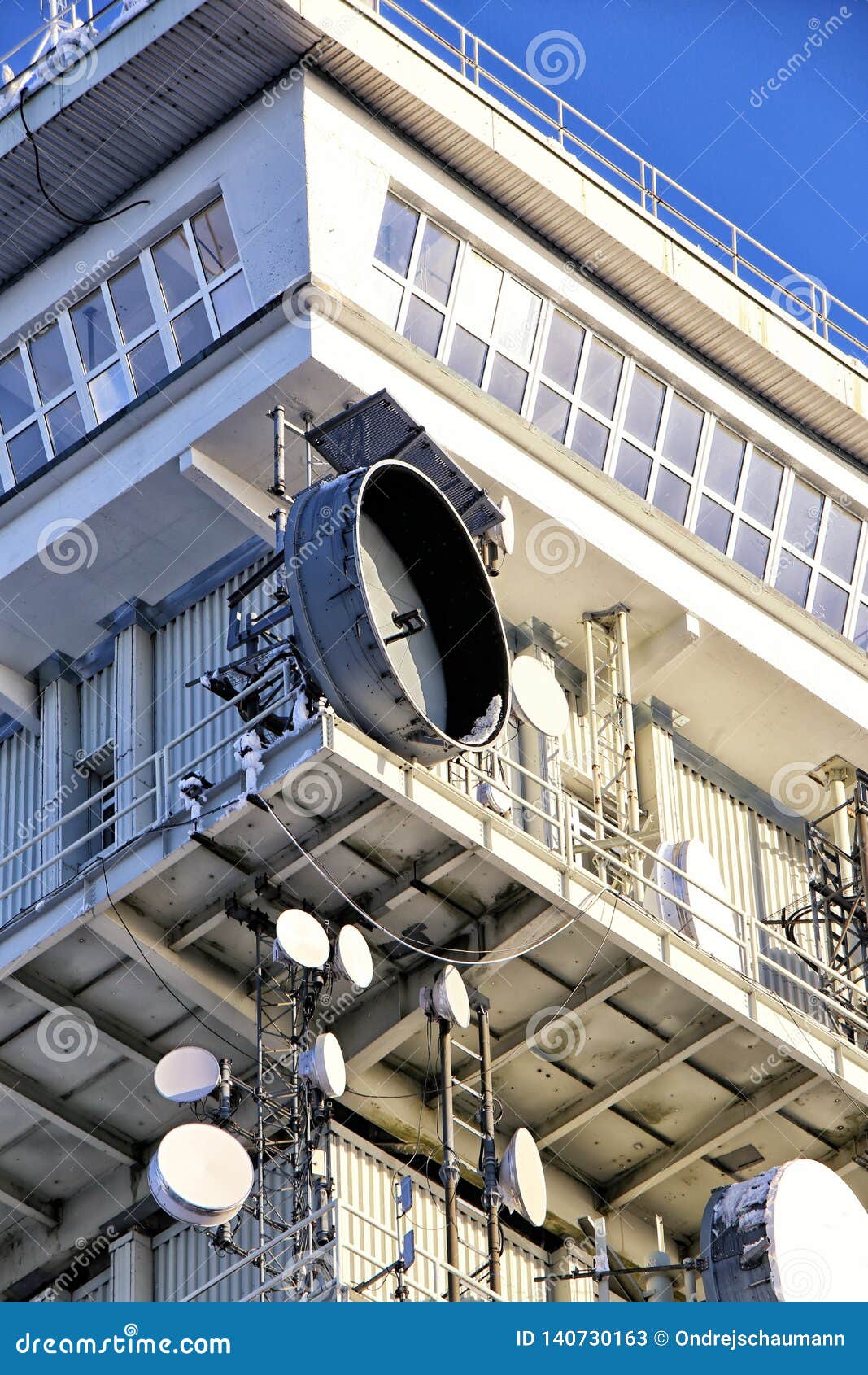 Details of the Antennas on the Modern Broadcasting Tower Stock Image ...