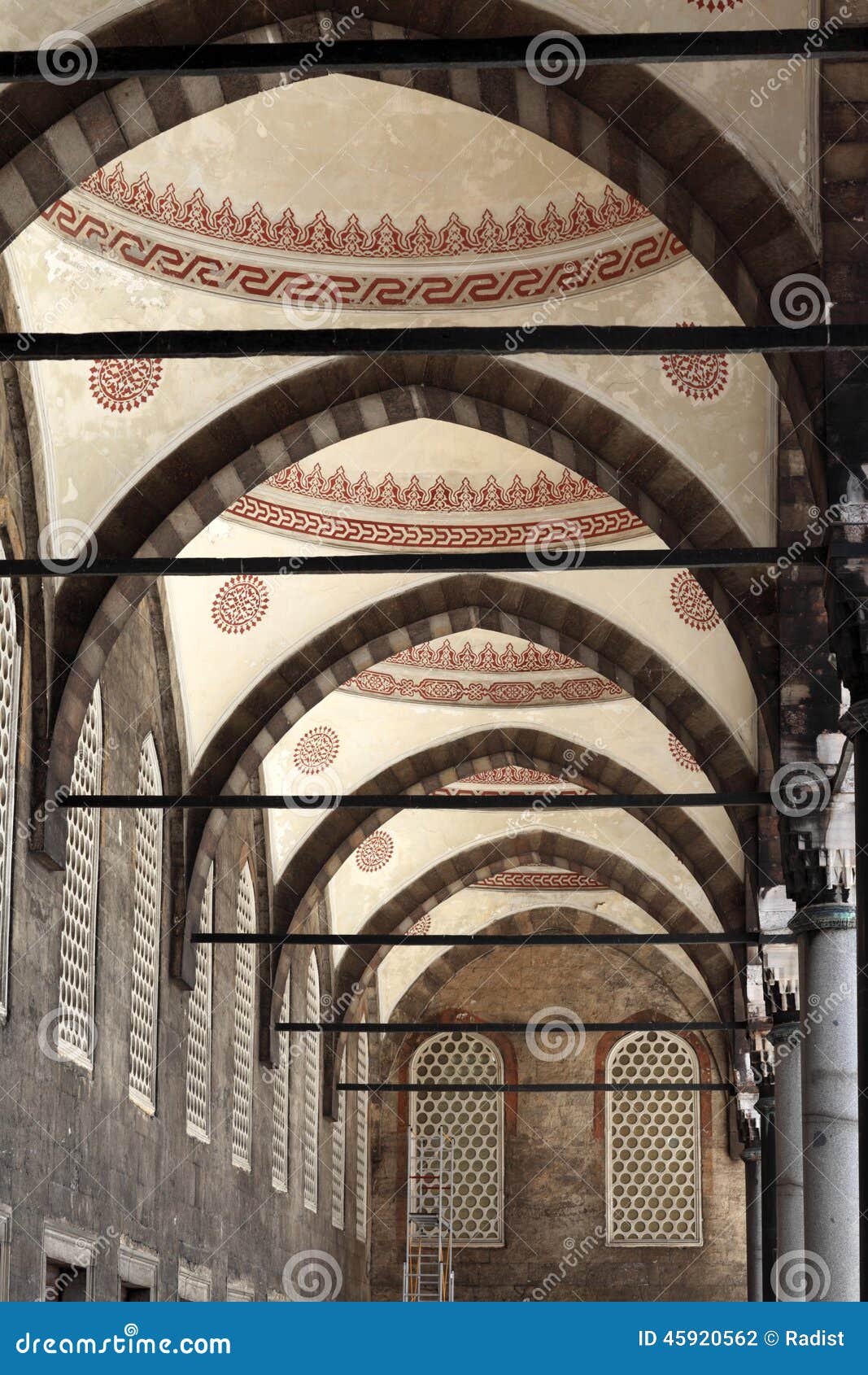 Details Arcade of Blue Mosque Stock Photo - Image of islam, decoration ...