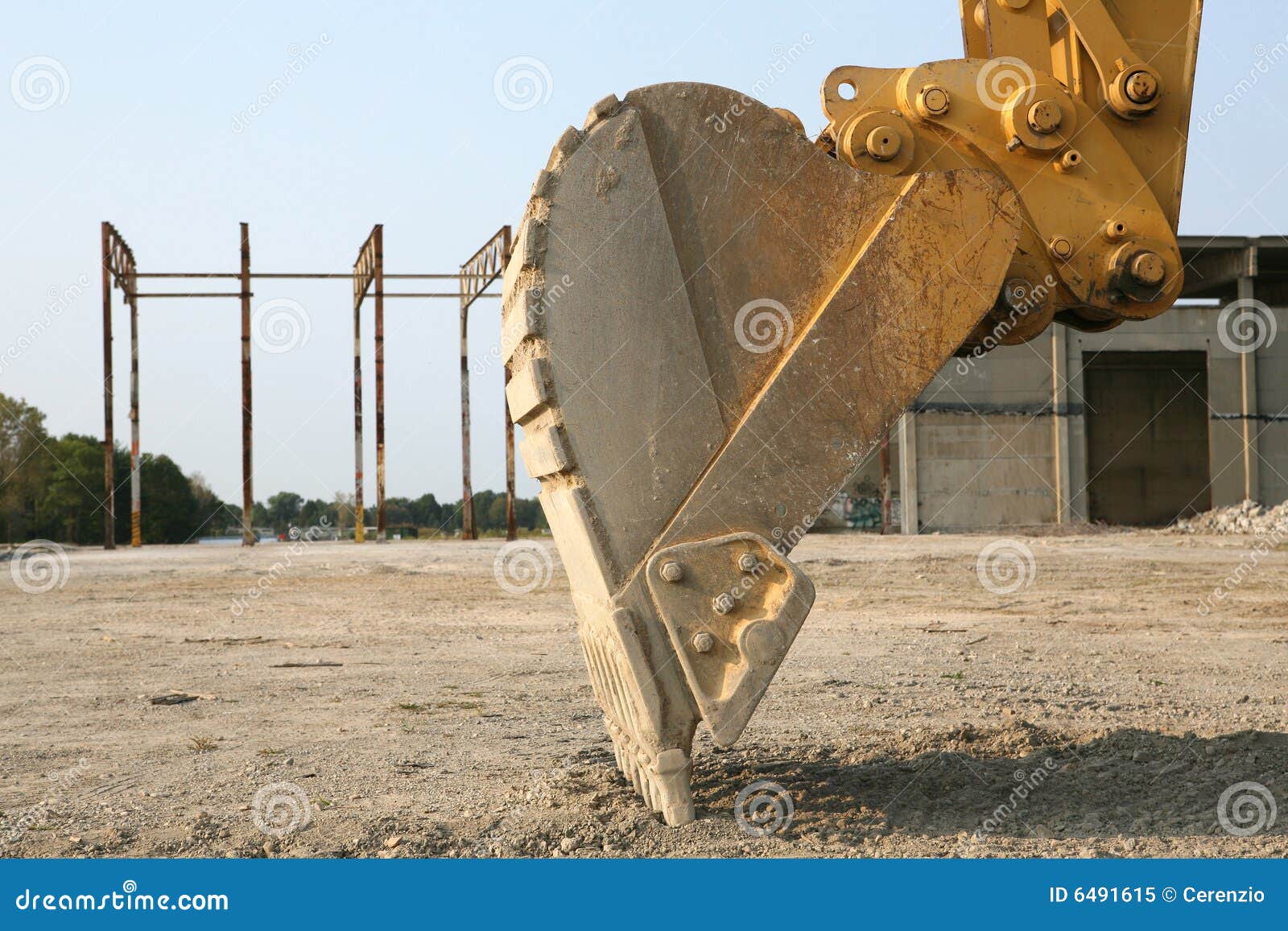 Details of Backhoe on Digger Stock Image - Image of frame, buildings ...