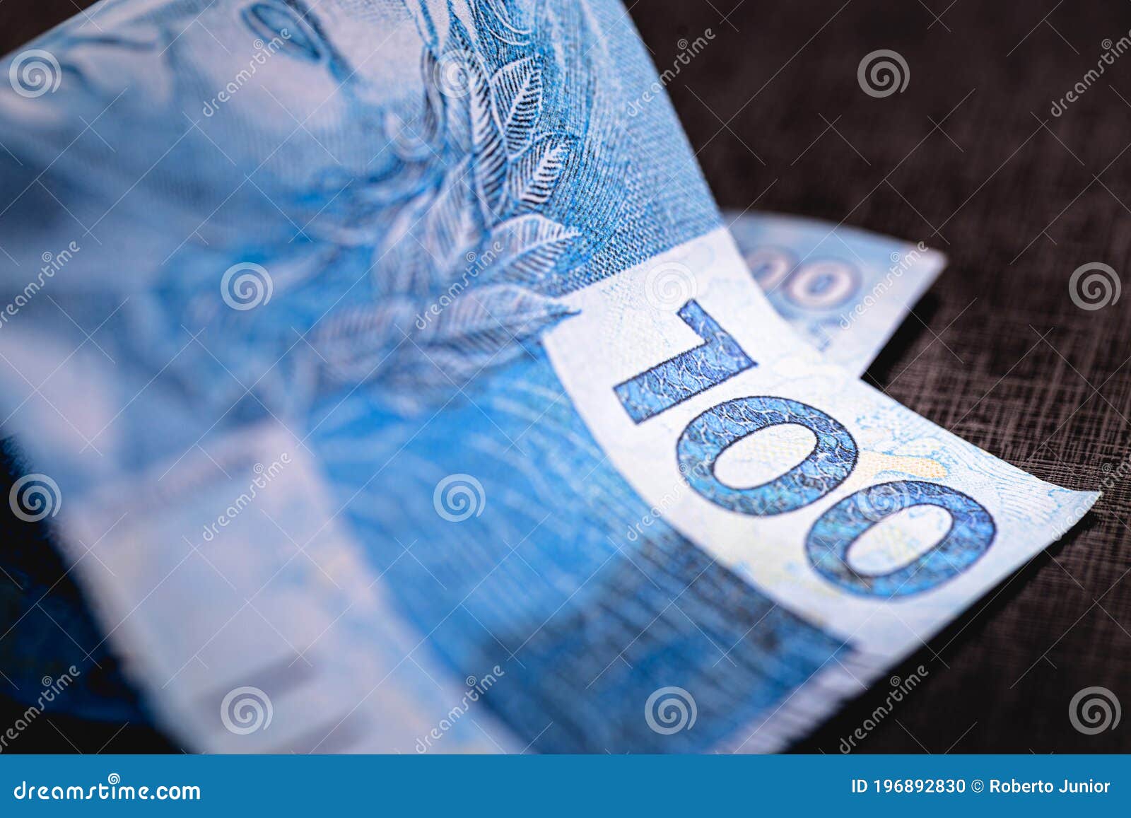 Details of the Banknote of 100 Reais from Brazil Stock Photo - Image of ...