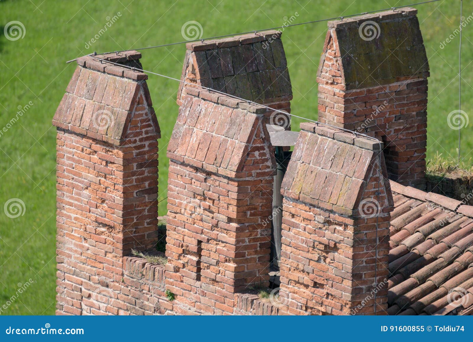 Details of the Battlements of a Medieval Castle. Stock Image - Image of ...