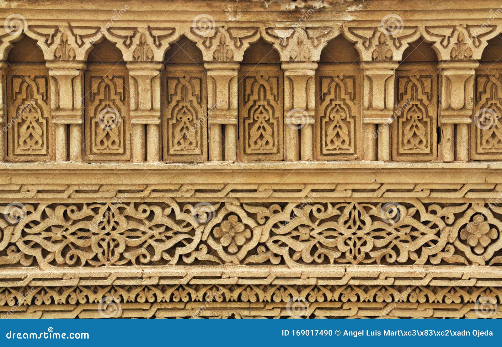 Arabesque Reliefs on the Wall of a Mosque. Stock Illustration ...