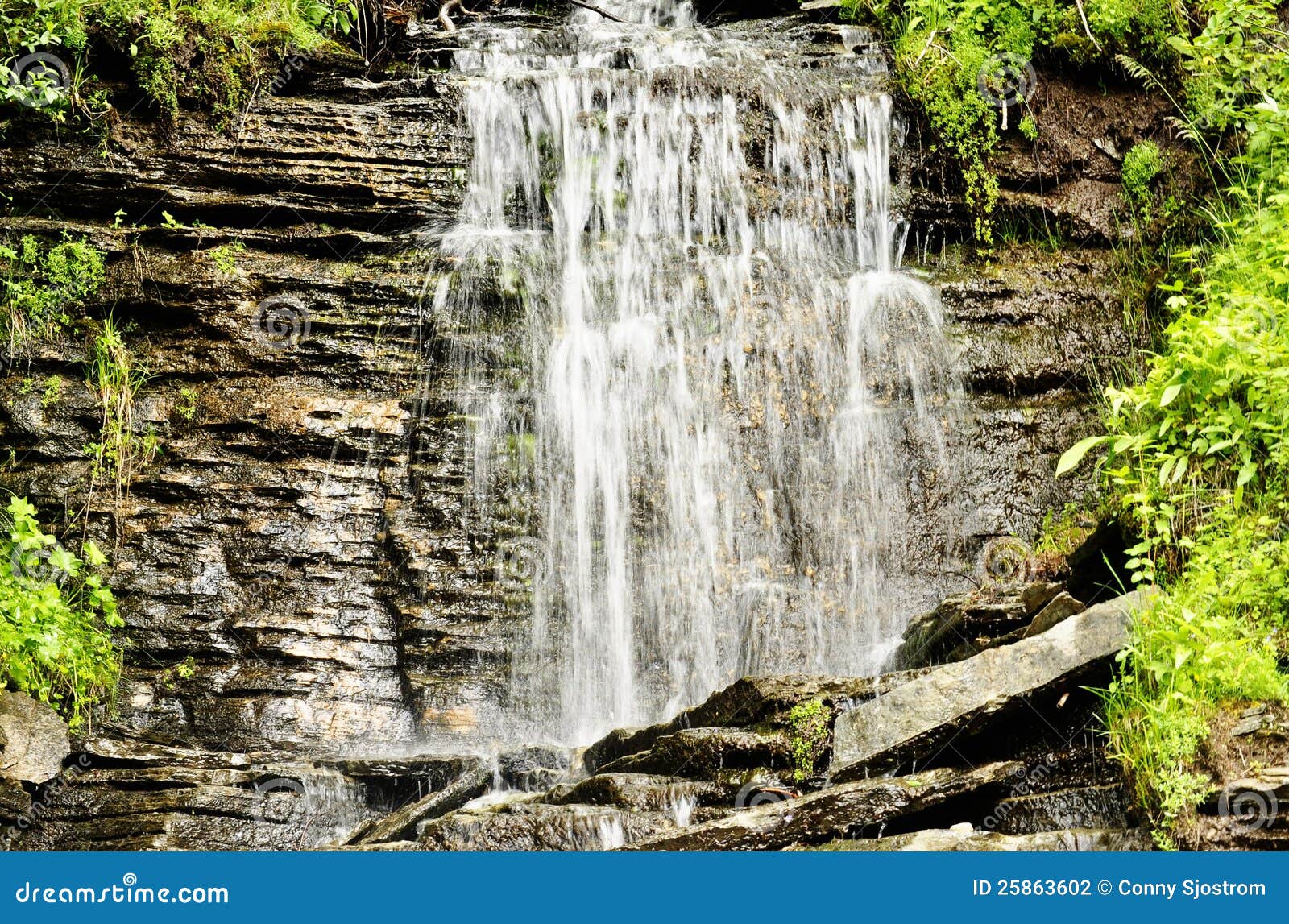Details of Beautiful Waterfall Stock Photo - Image of north, swedish ...