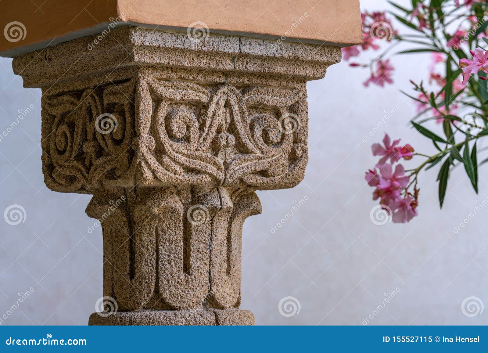Details of a Carved Sandstone Column Stock Image - Image of orange ...