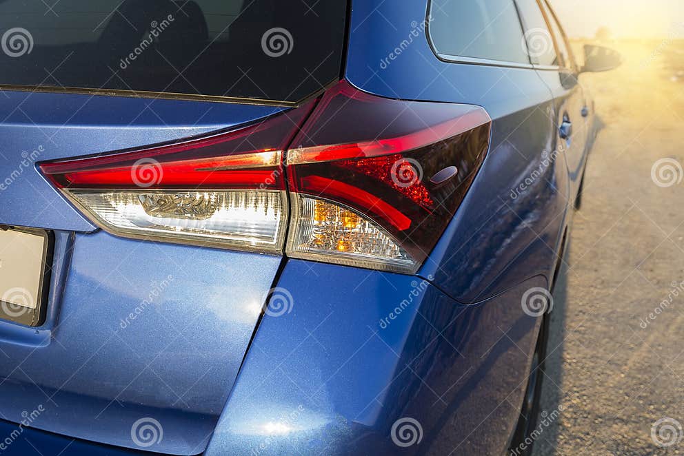 Details of the Blue Car Back Light Stock Photo - Image of drive, engine ...