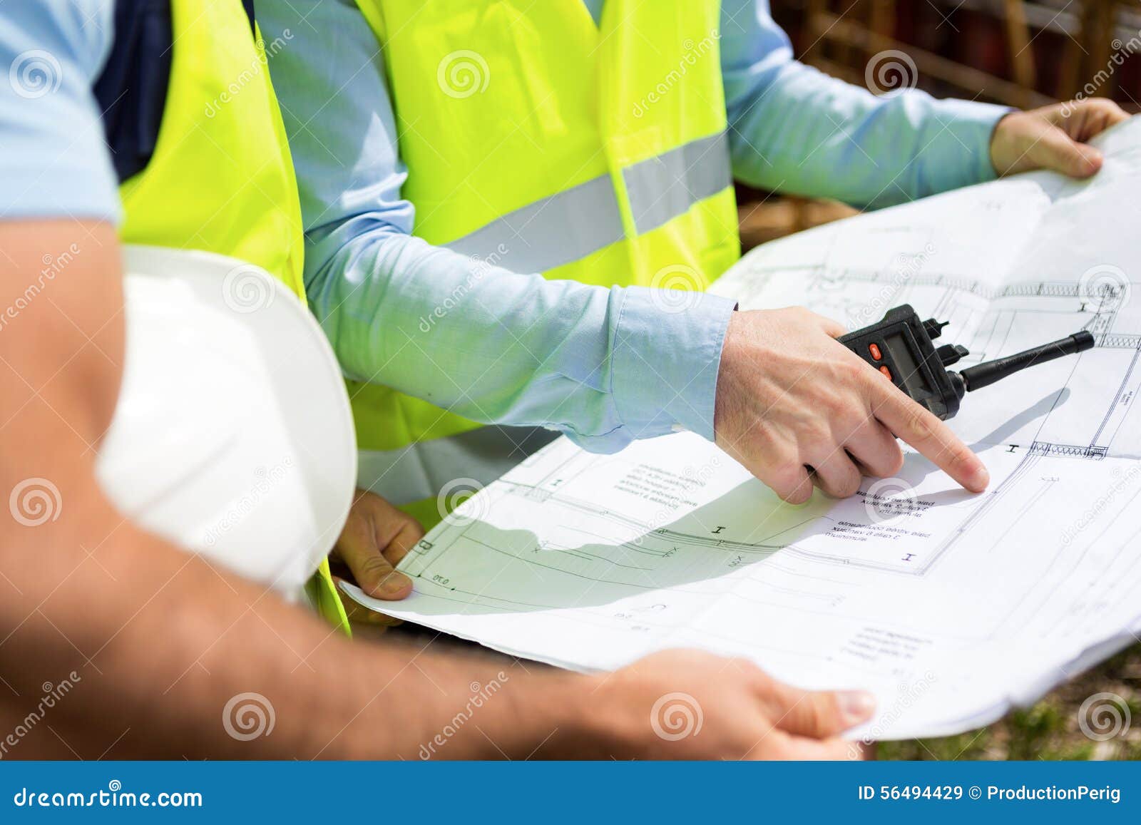Details of Blueprints on a Construction Site Stock Image - Image of ...