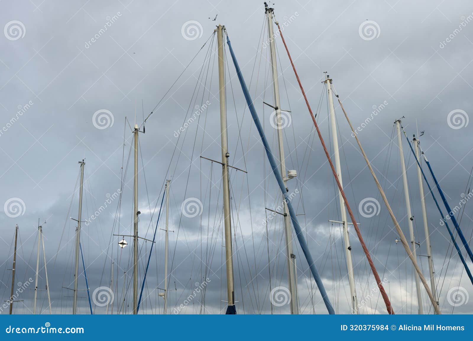 Details of Boat Mast in the Port Stock Photo - Image of clouds, yacht ...