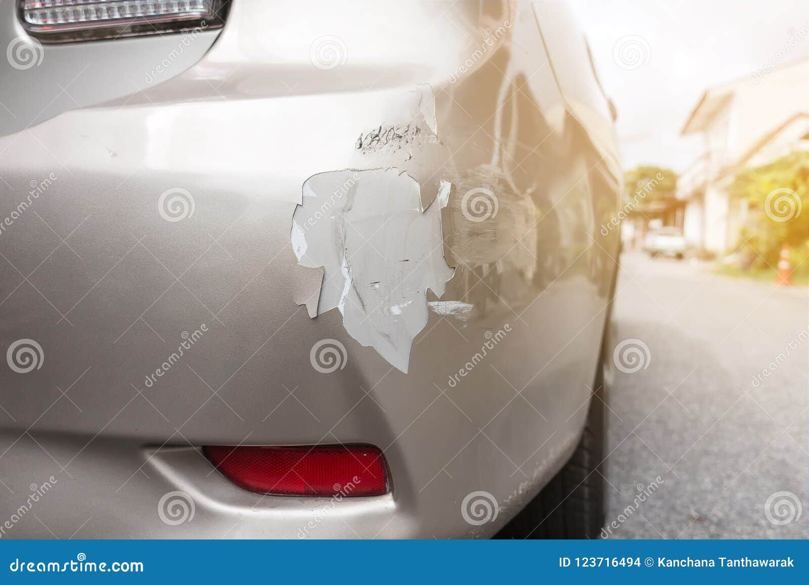 Details of a Car in an Accident with Crack Colour Texture Stock Photo ...