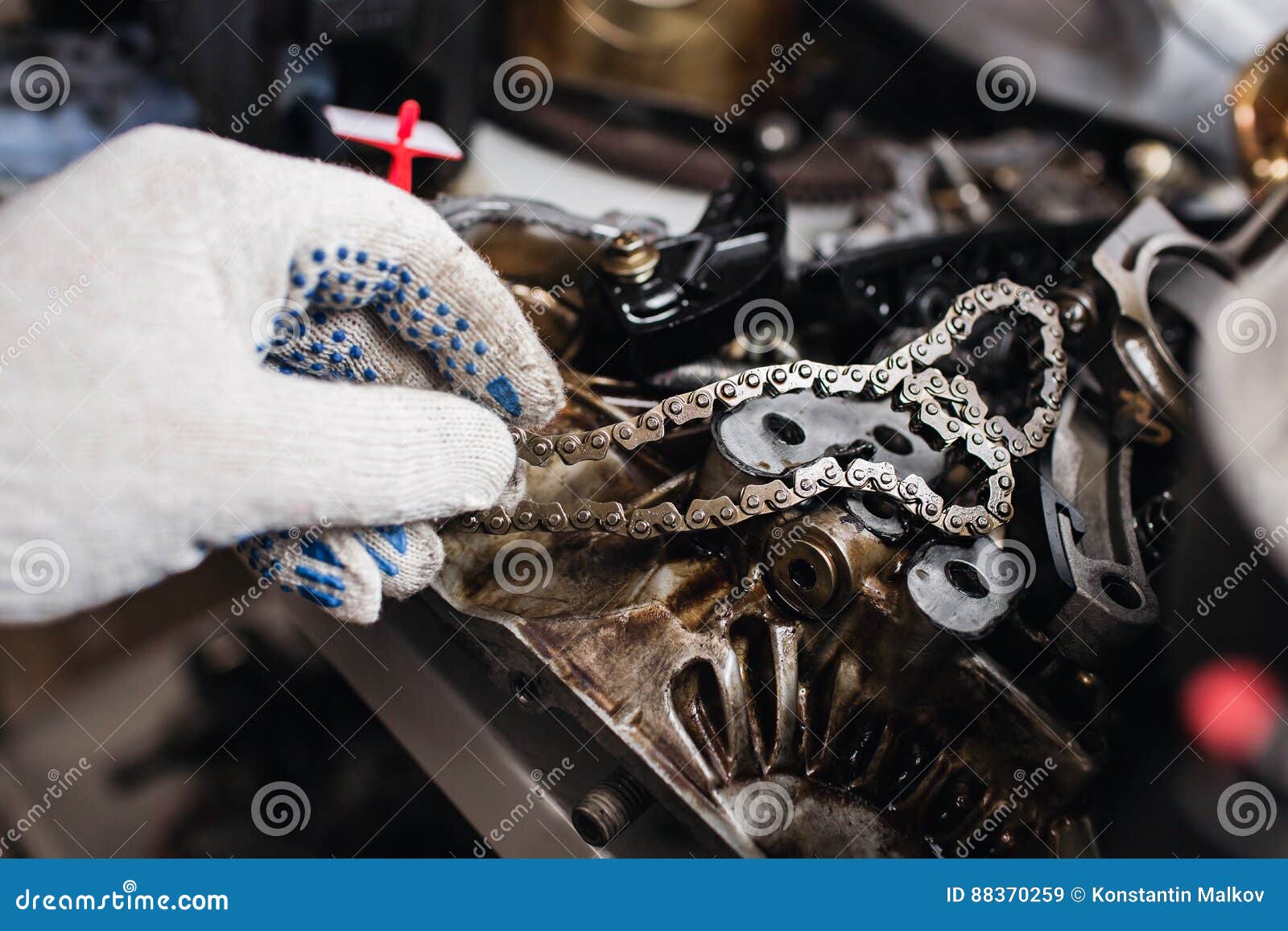 Details of Car Engine Chain and Gears, Cut Away Engine Stock Image ...