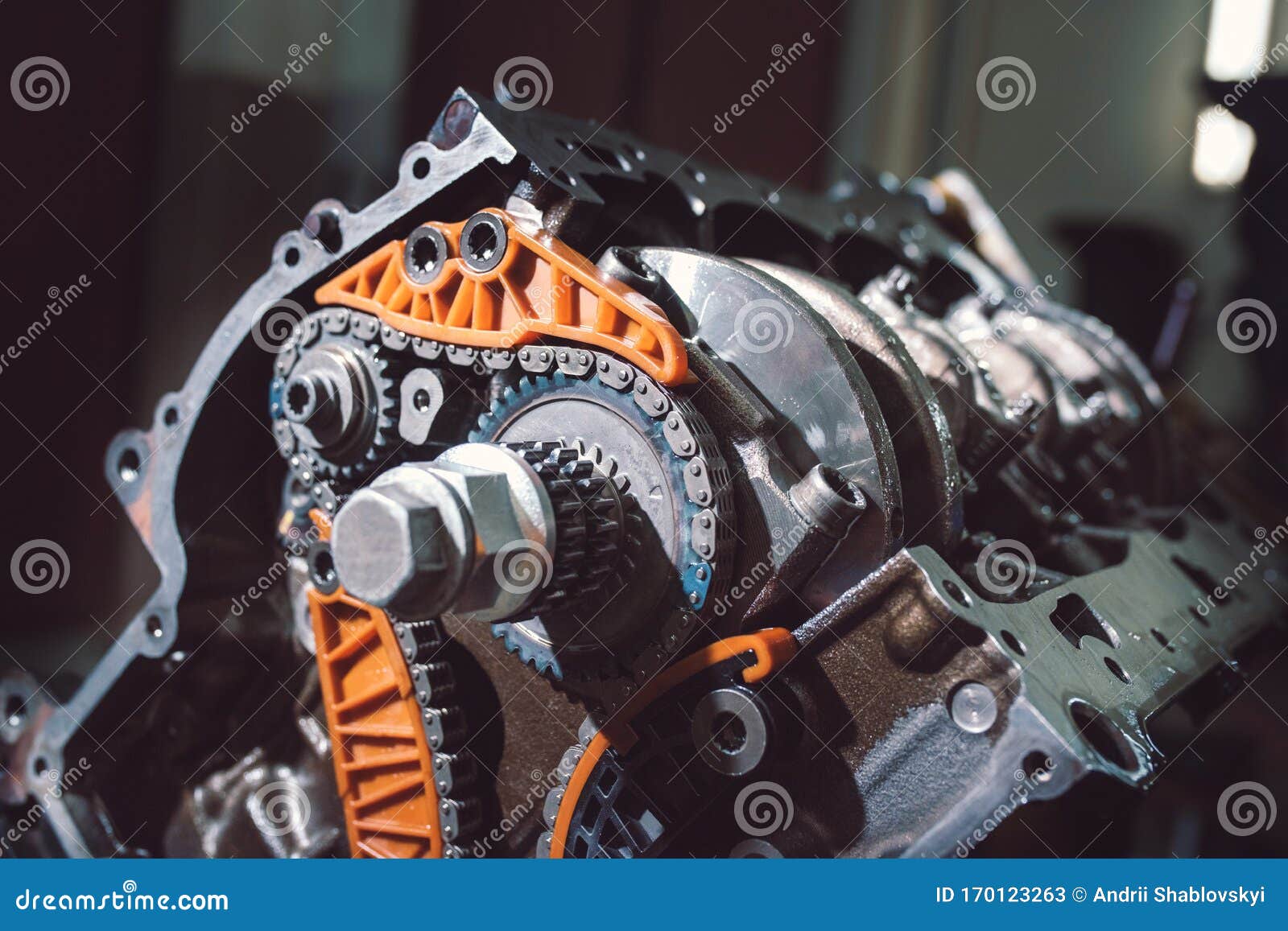 Details of a Car Engine Close-up in a Garage Stock Image - Image of ...