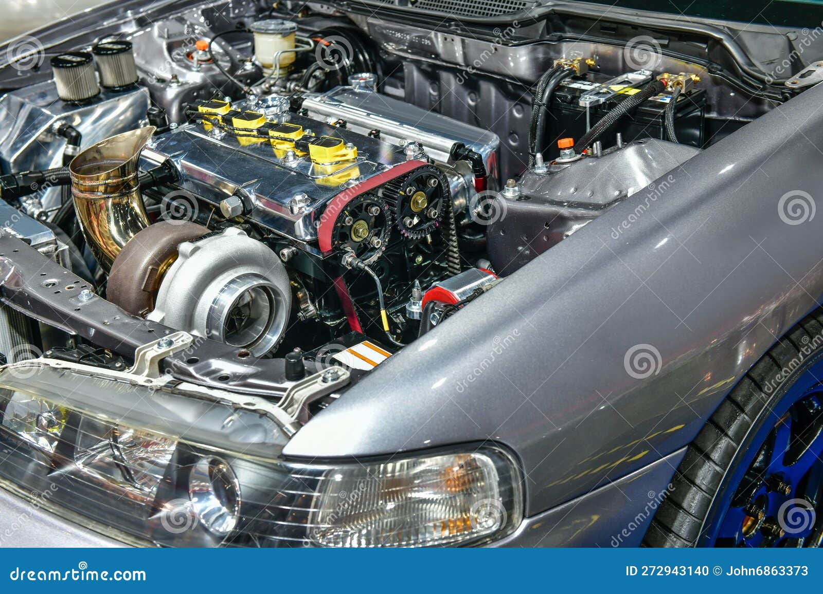 Details of Car Engine. Modification of the Turbo Engine Stock Photo ...