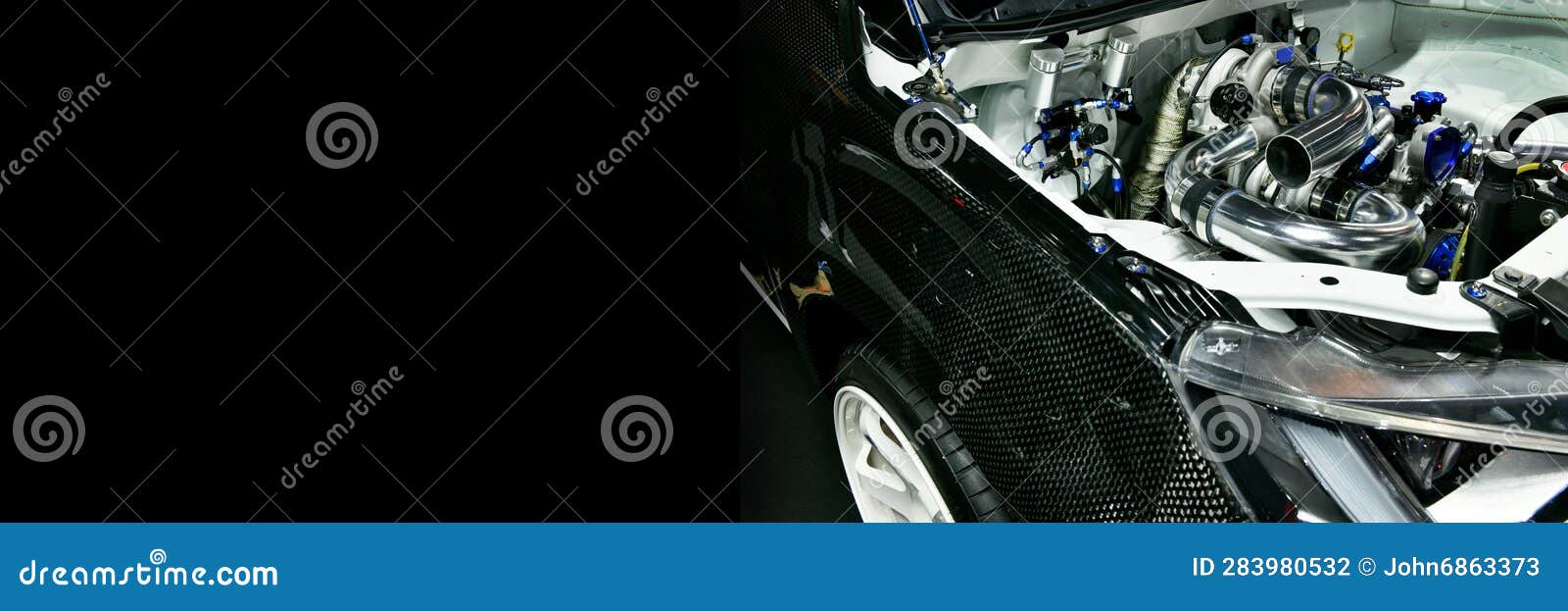 Details of Car Engine. Modification of the Turbo Engine Stock Photo ...