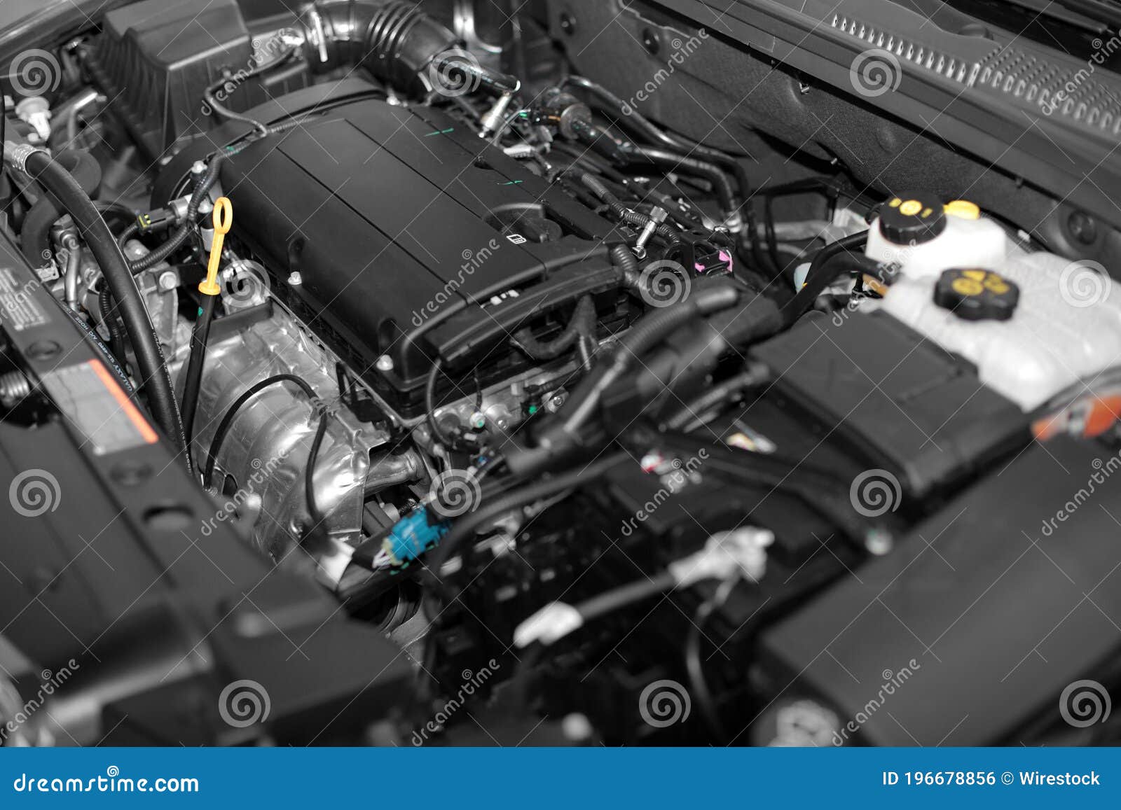 Details of the Car Engine in the Open Hood Stock Photo - Image of auto ...