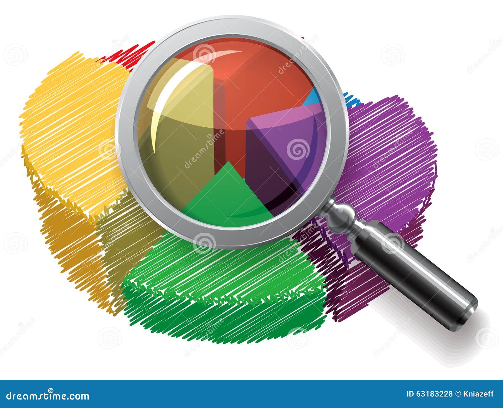 Details of Chart, Enlarged by a Magnifying Glass Stock Vector ...