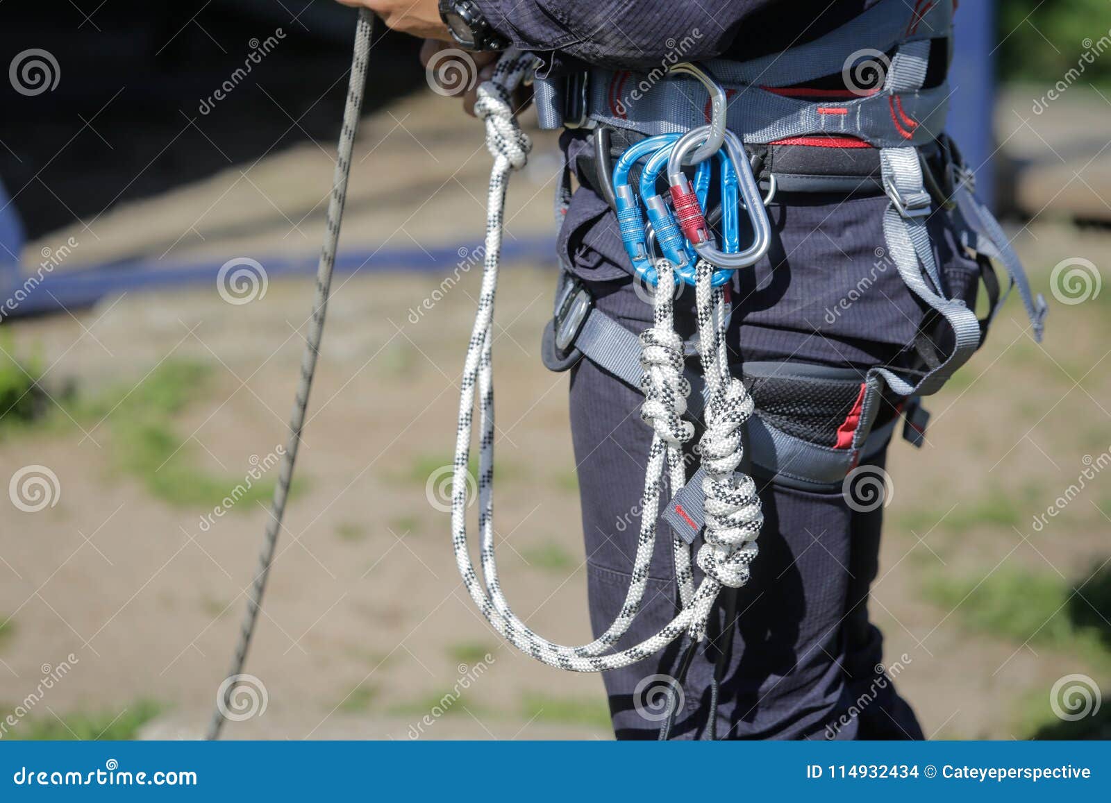 Details of a Climbing Firefighter Equipment Stock Photo - Image of ...