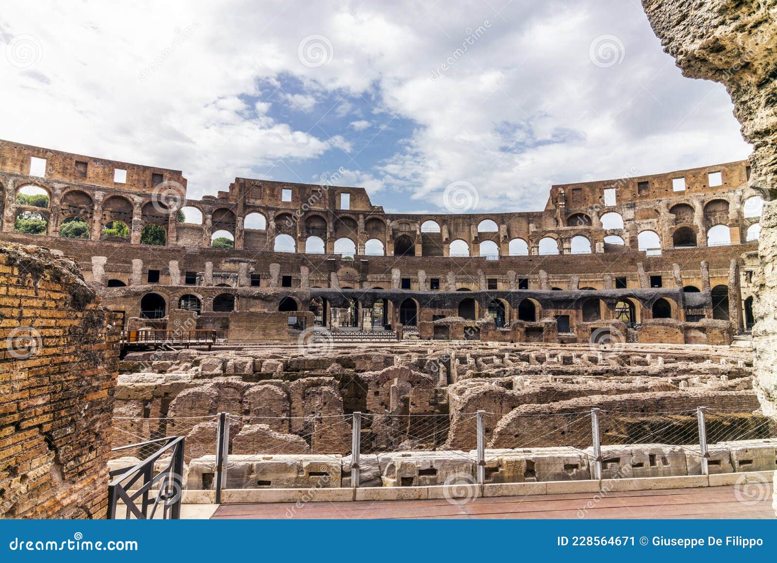 Details of the Colosseum Amphitheatre in Rome during the Day Stock ...