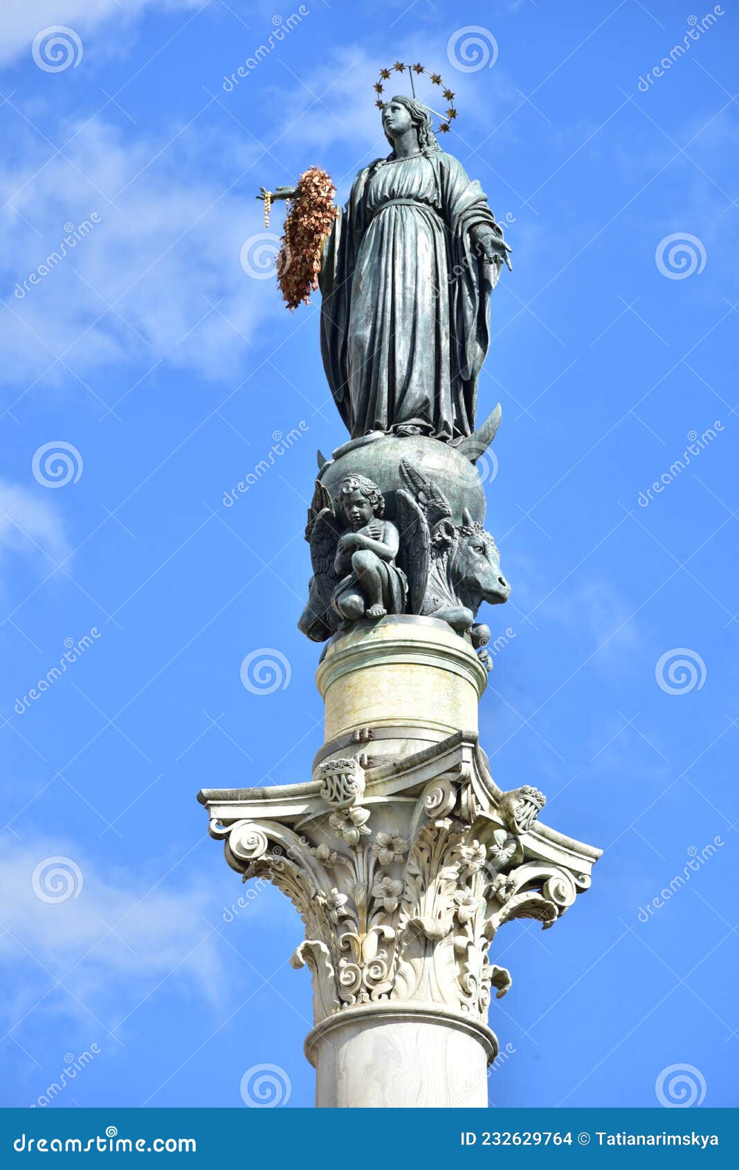 Details of the Column of the Immaculate Conception in Rome, Italy Stock ...