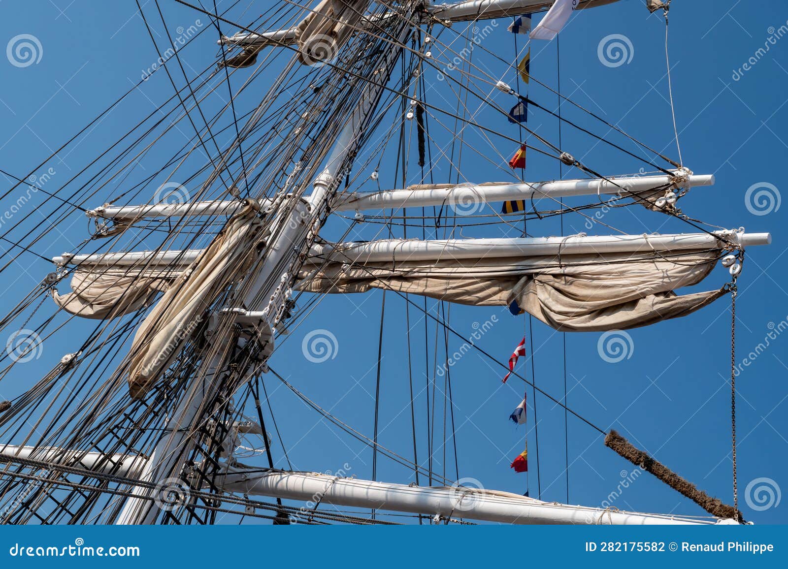 Details from the Deck and the Mast of a Sailboat Stock Photo - Image of ...