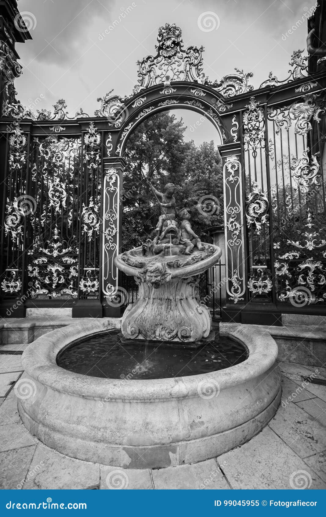 Details Des Stadtplatzes in Nancy Mit Seinem Goldenen Zaun Und FO ... Details Des Stadtplatzes in Nancy Mit Seinem Goldenen Zaun Und FO ...