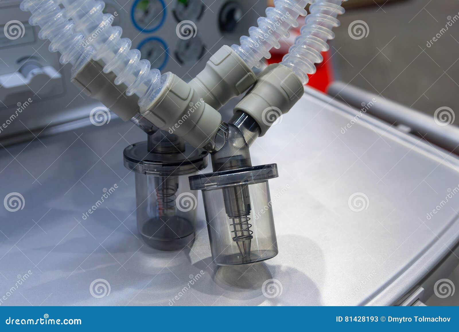 Details of the Device for Mechanical Ventilation Closeup Stock Image ...