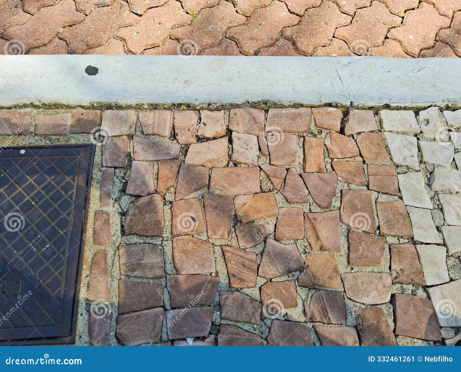 Details of Different Types of Paving Stock Image - Image of curb ...