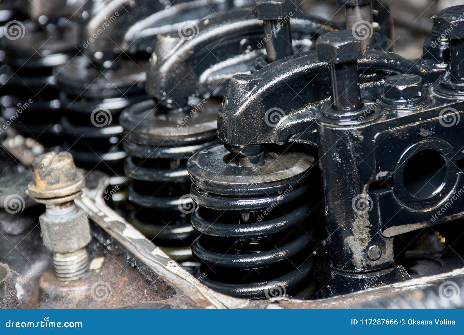 Details of a Dirty Diesel Engine Under the Hood of an Car Stock Photo ...