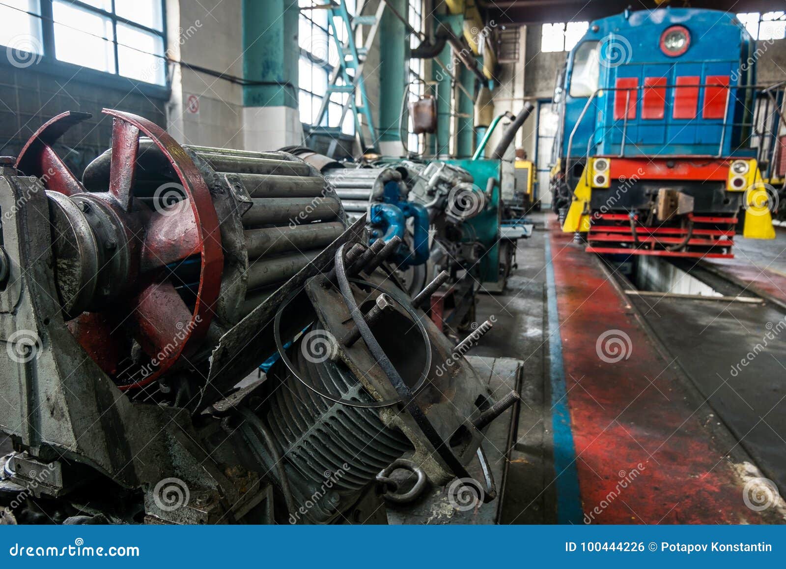 Details of the Disassembled Locomotive Engine Stock Photo - Image of ...