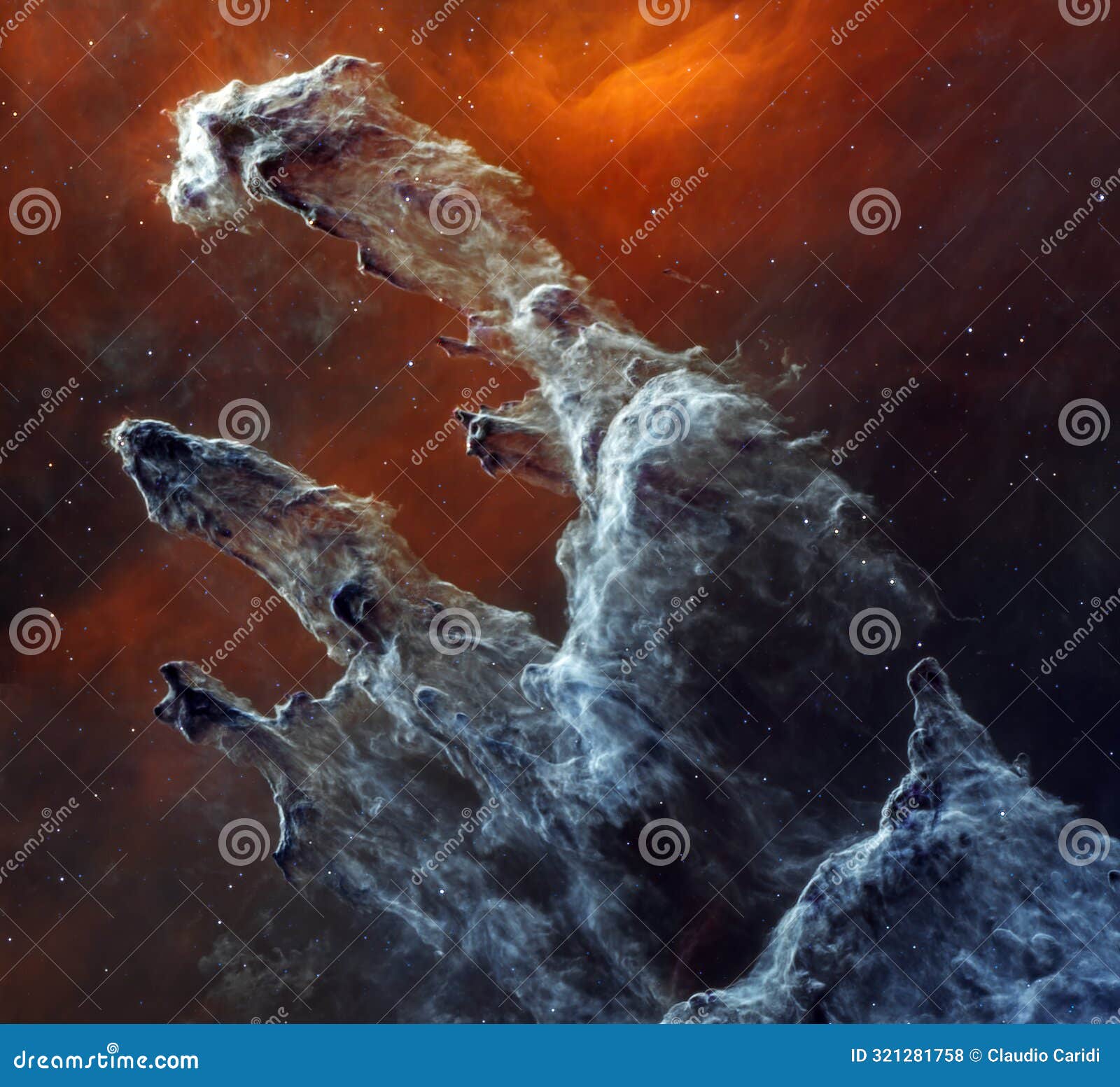 Details Of The Eagle Nebula M16 In Constellation Serpens Stock Photo ...