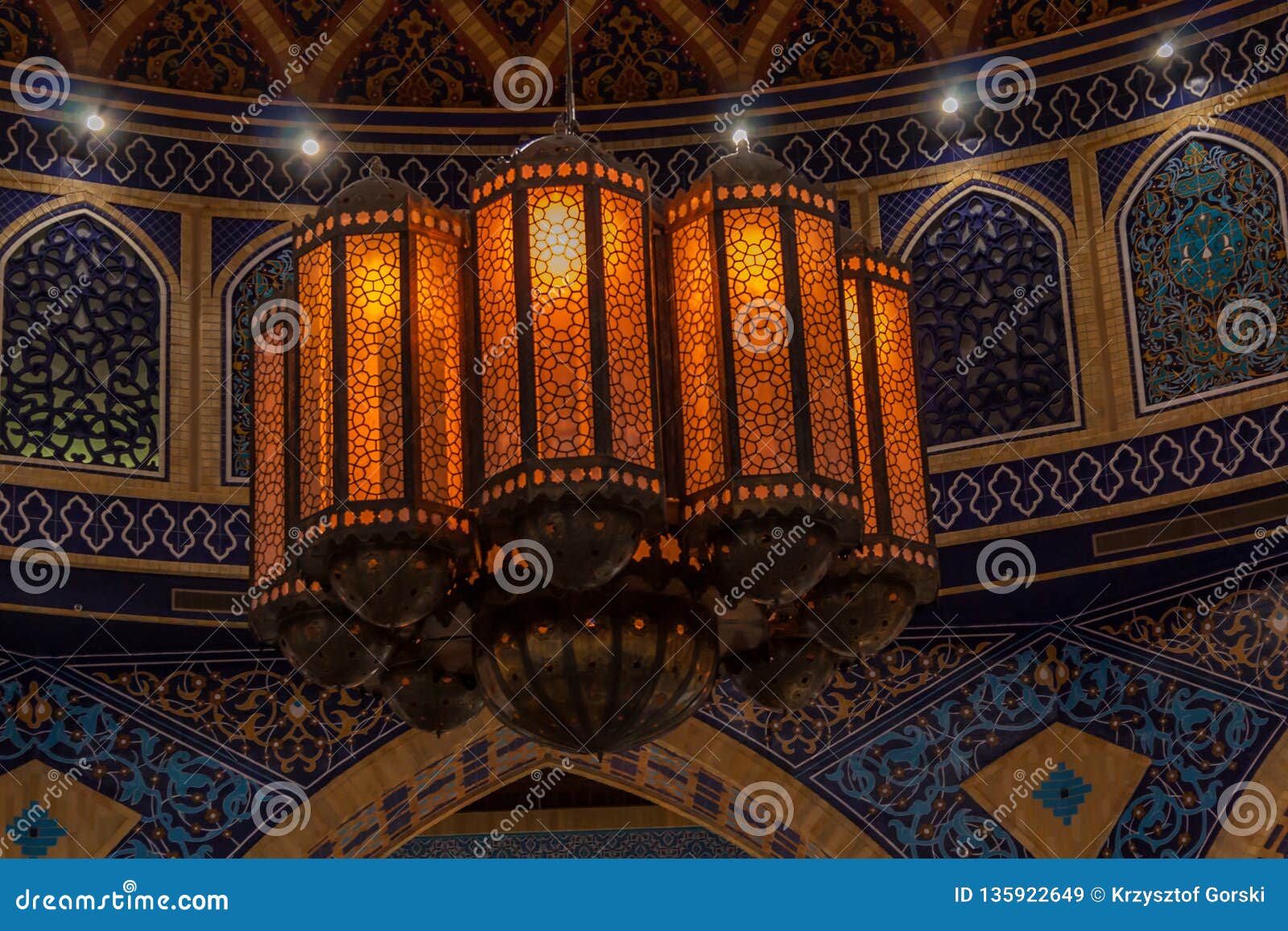 Details of Eastern Architecture, a Stylish Lamp in the Interior Stock ...