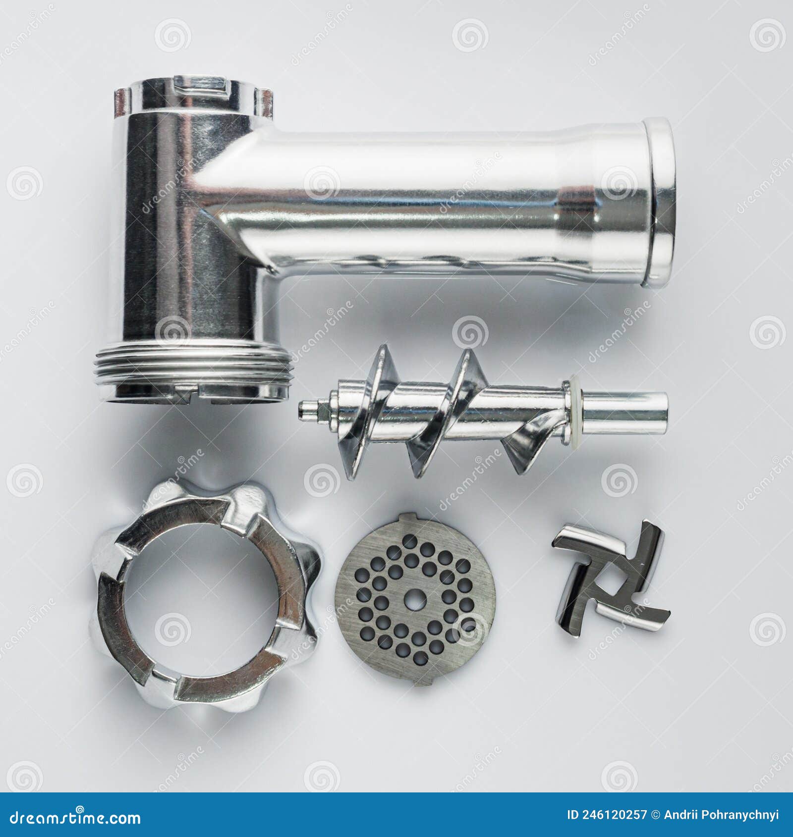 Details of an Electric Meat Grinder on a White Background Stock Image ...