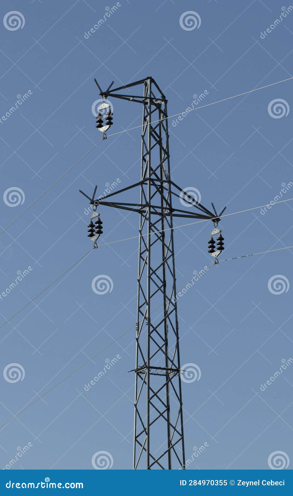 Details of an Electric Transmission Pole Stock Image - Image of ...