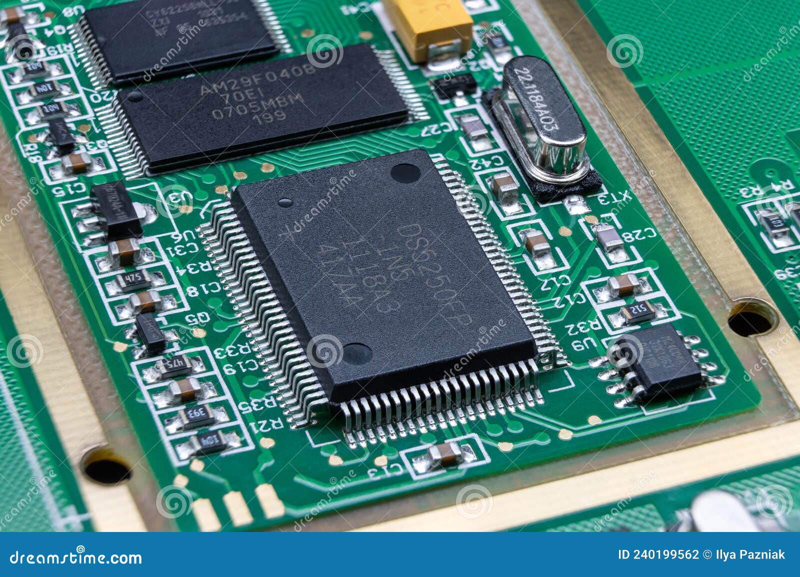 Details of Electronic Board. Close-up of Electronic Circuit Board with ...