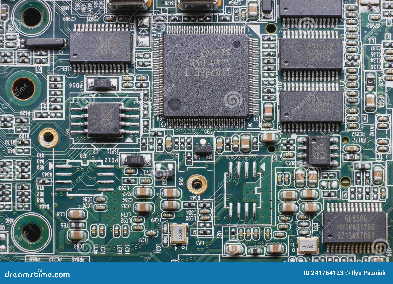 Details of Electronic Board. Close-up of Electronic Circuit Board with ...