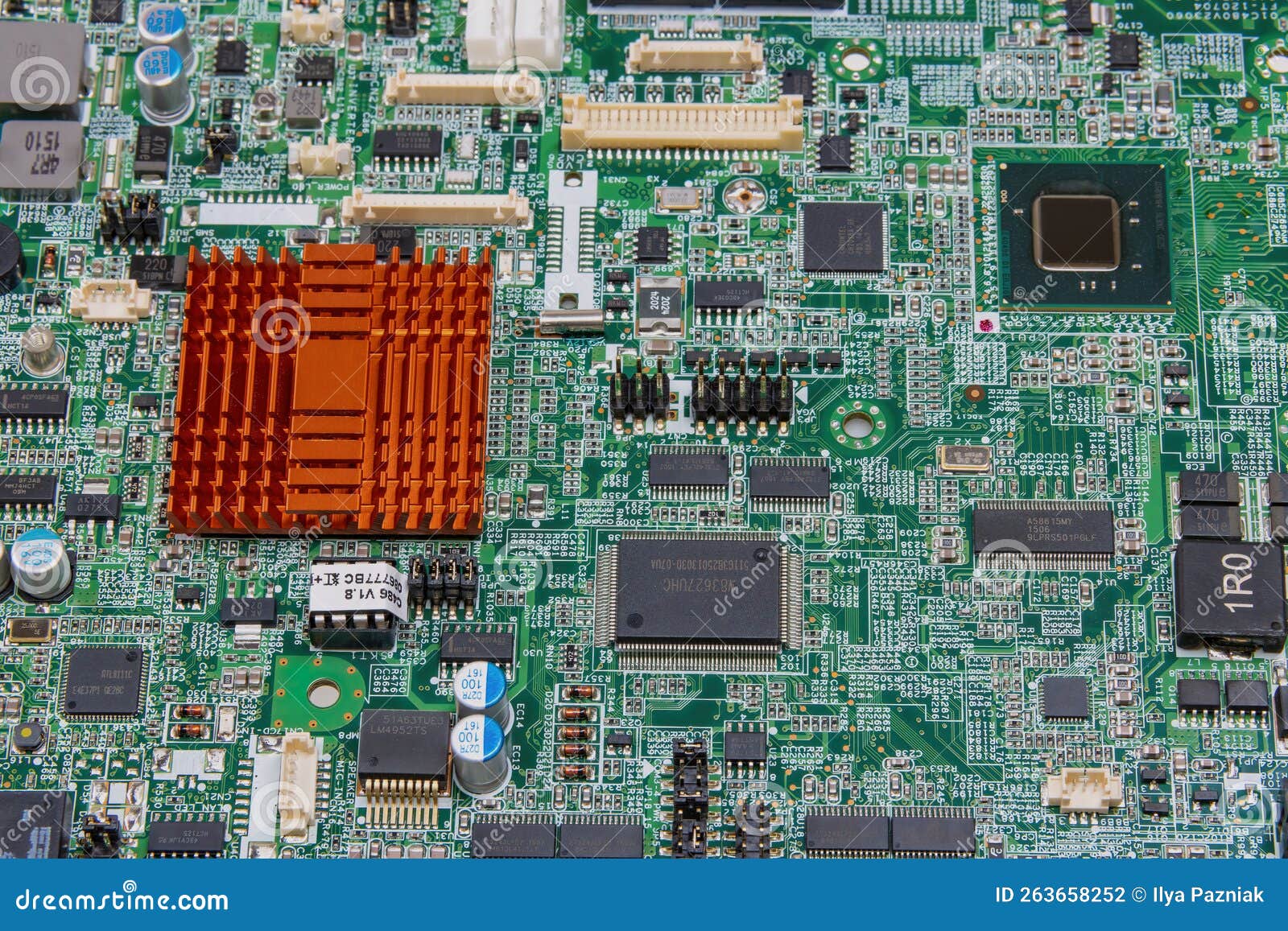 Details of Electronic Board. Close-up of Electronic Circuit Board with ...