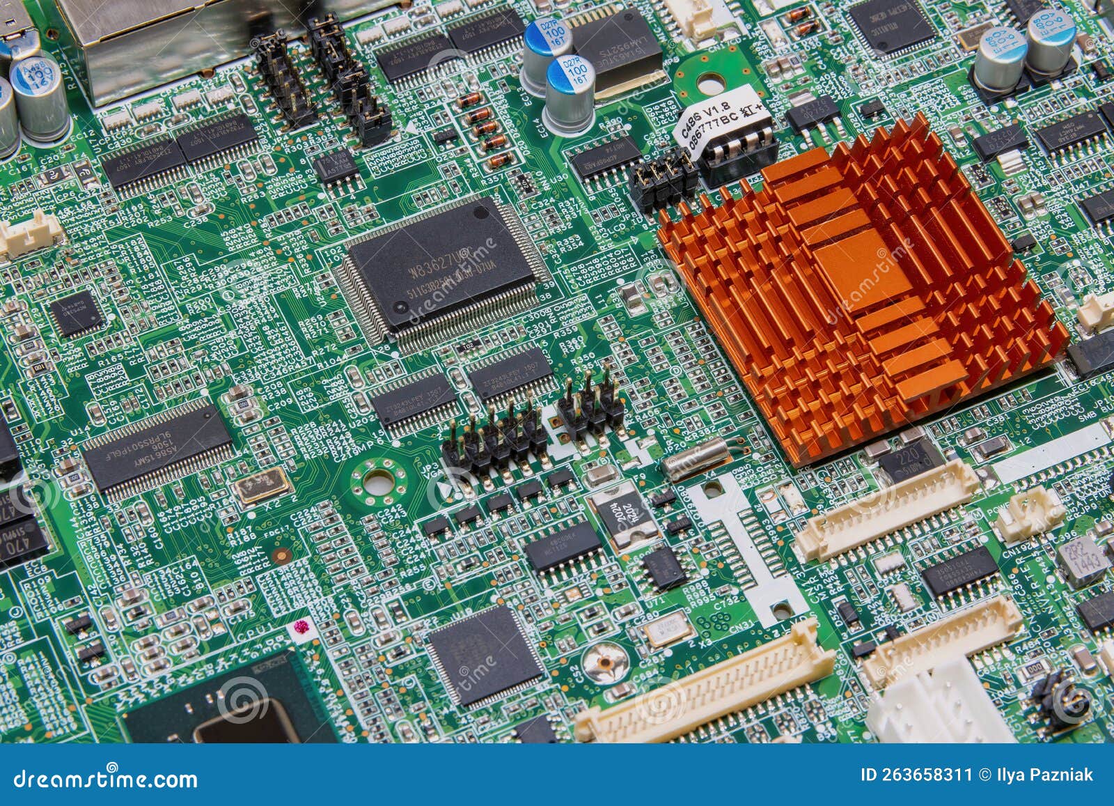 Details of Electronic Board. Close-up of Electronic Circuit Board with ...