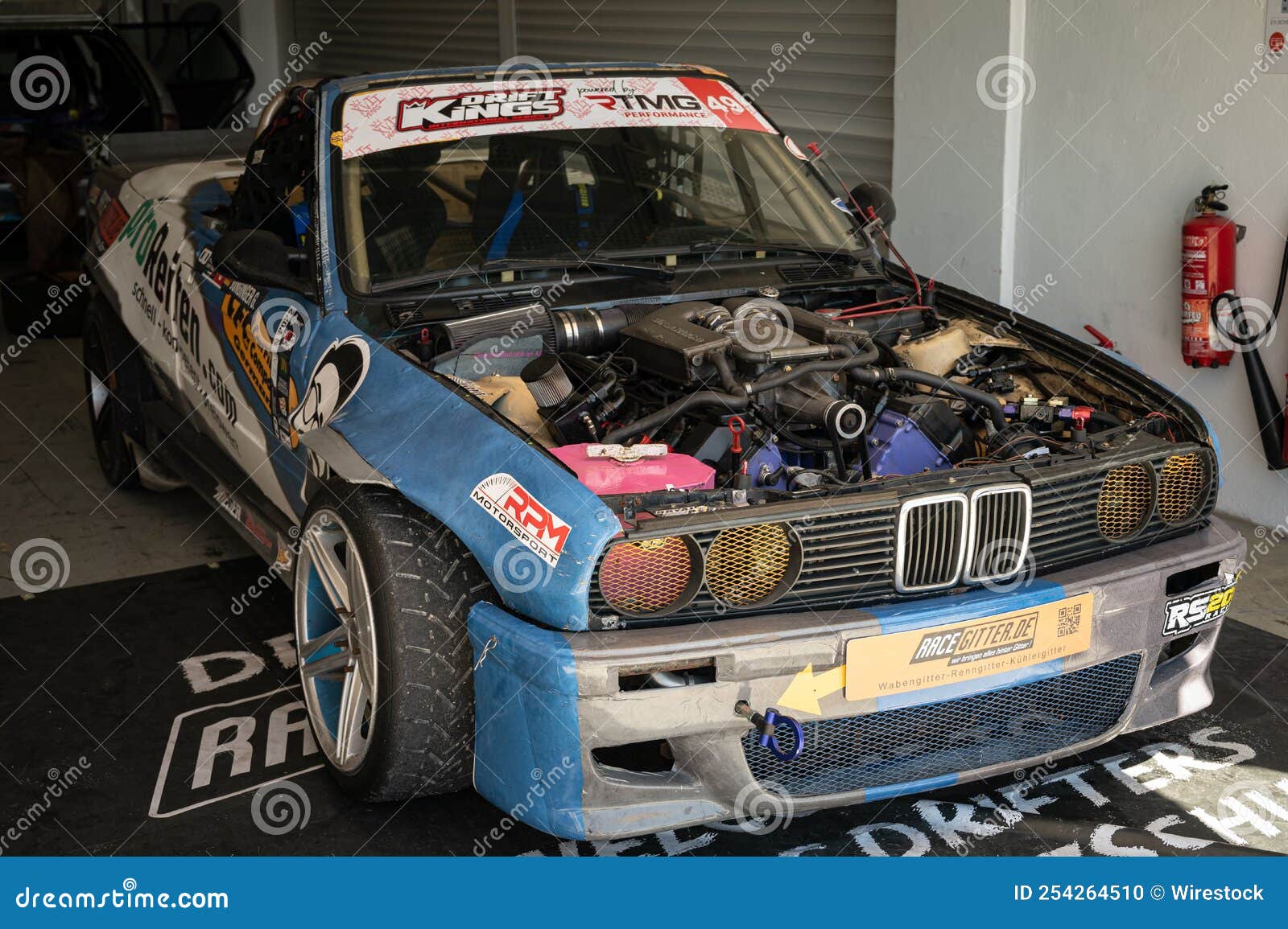 Details of the Engine of a BMW E30 Pickup Prepared for Drift Racing ...