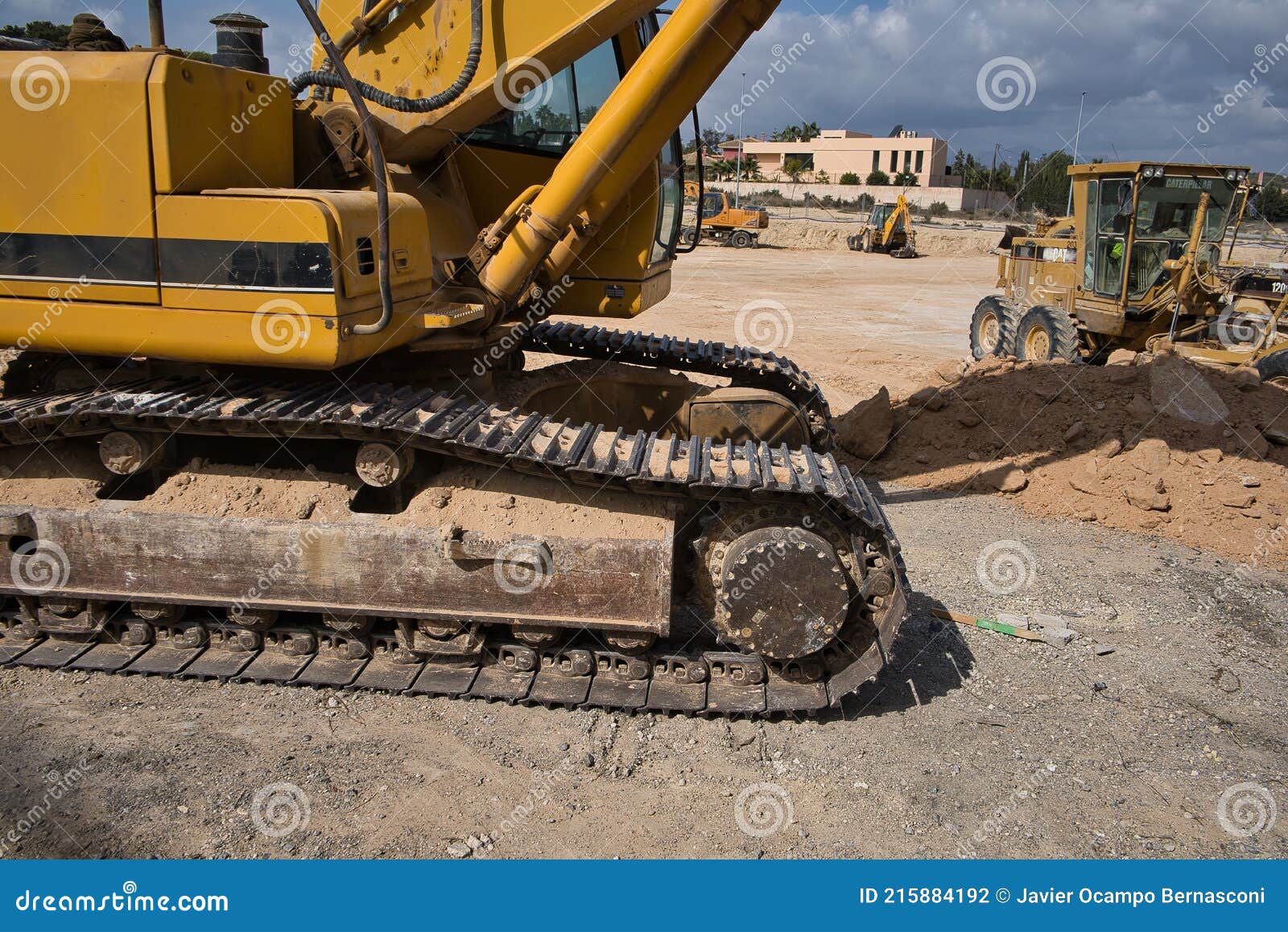 Details of Excavating Machines in a Construction of an Urbanization ...