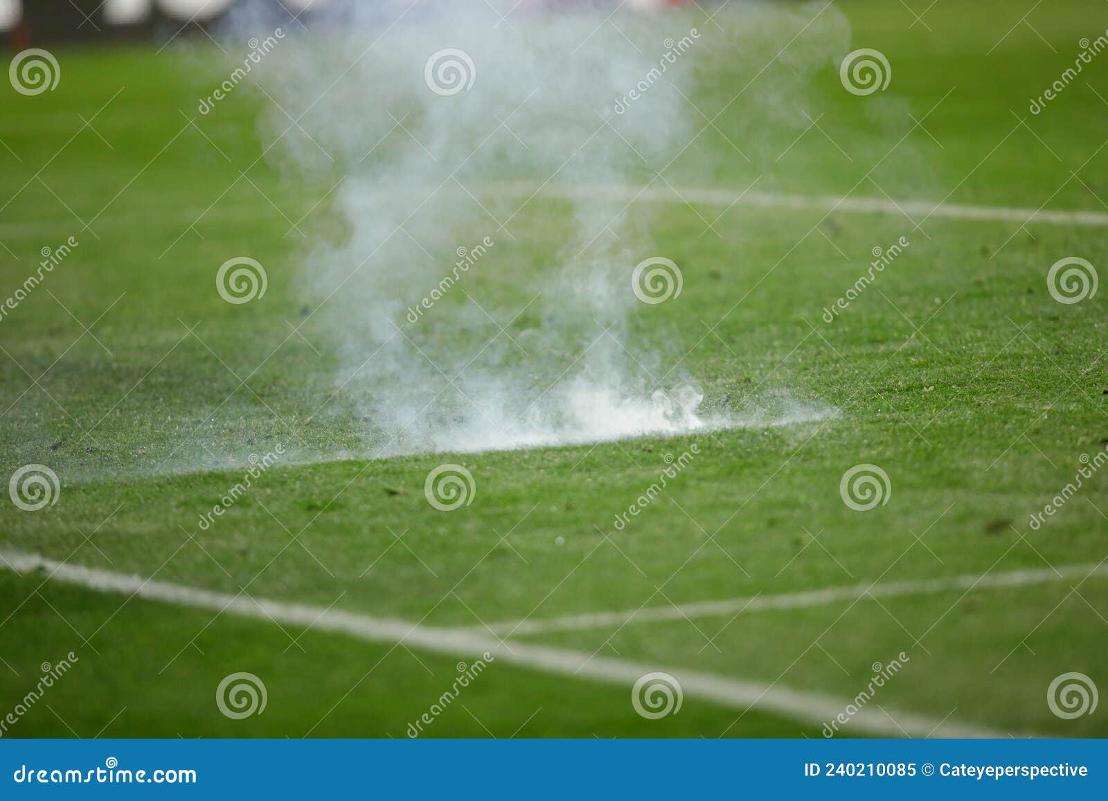 Details with the Explosion of a Firecracker Thrown on the Pitch by a ...
