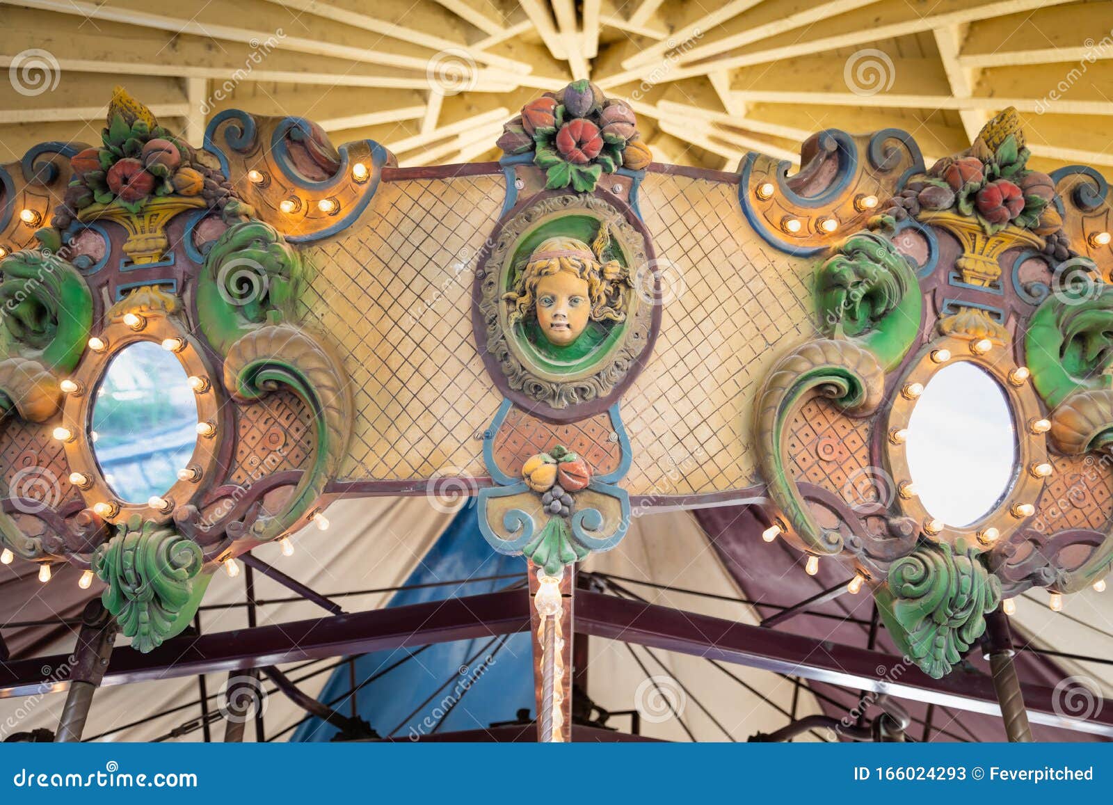 Details of Fairground Carousel Ornate Design Stock Image - Image of ...