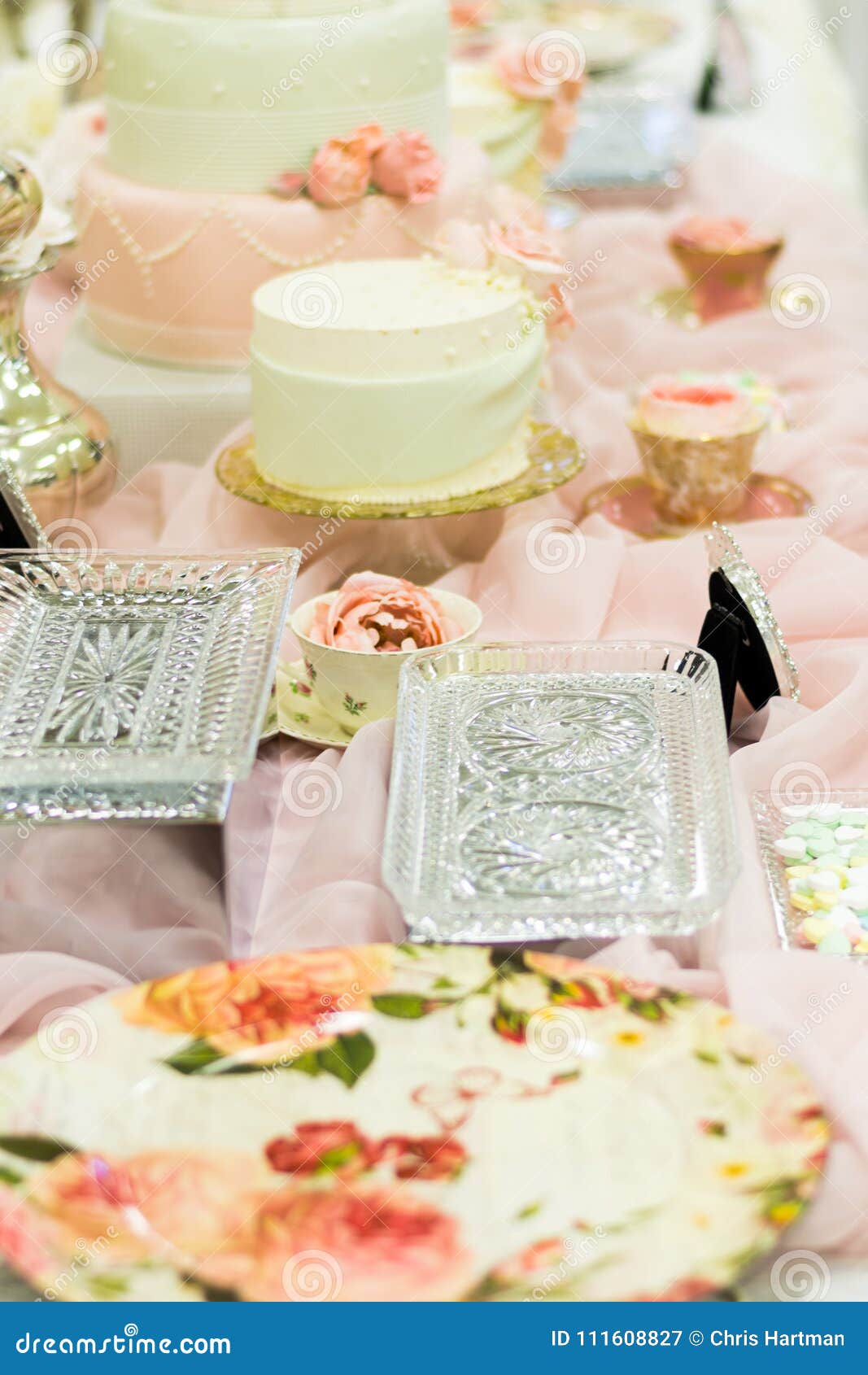 A Fancy Wedding Cake Display Table Stock Image - Image of decorated ...