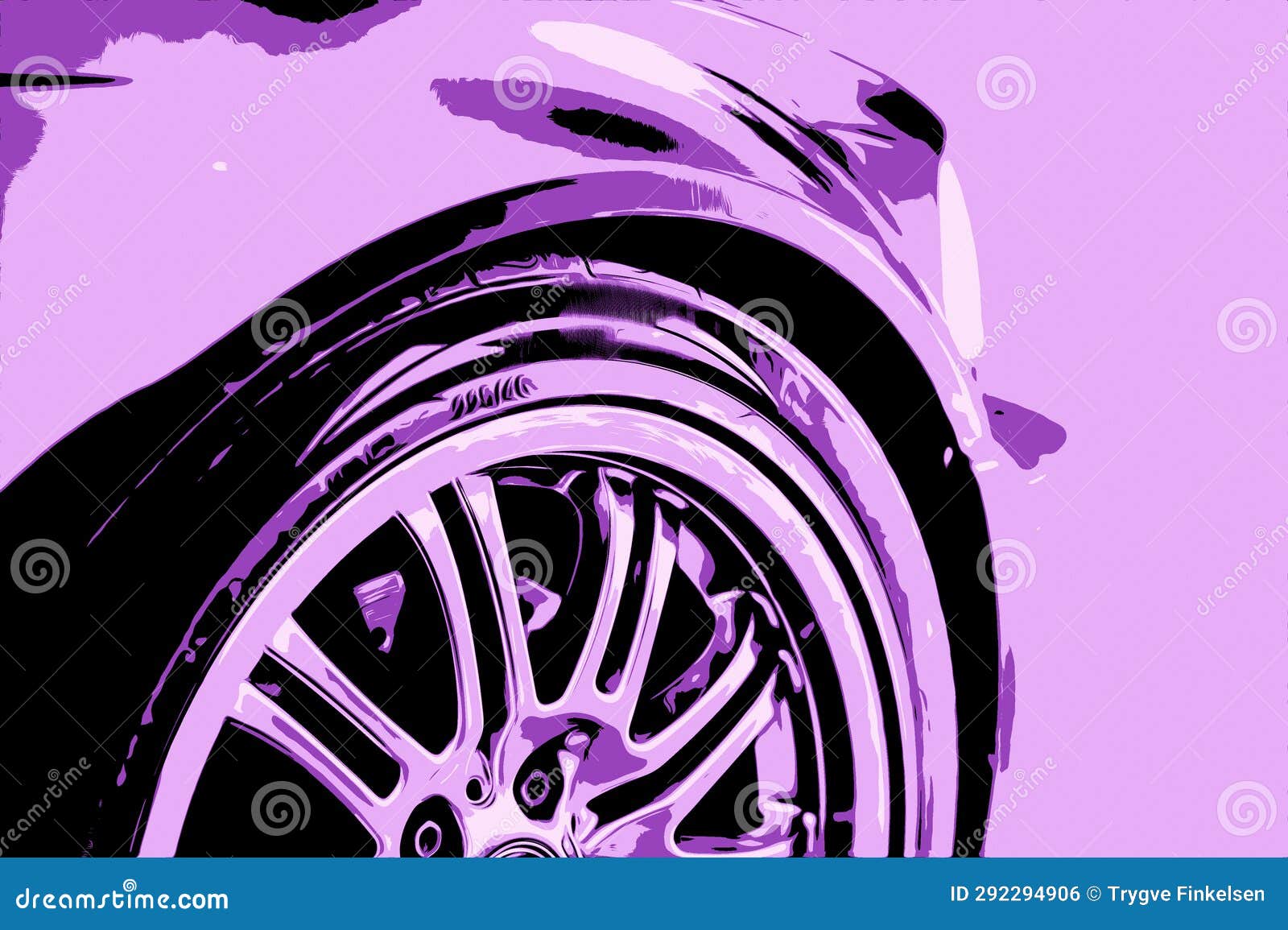 Details of the Front Right Wheel of a Fast, Blue Car.. Stock ...